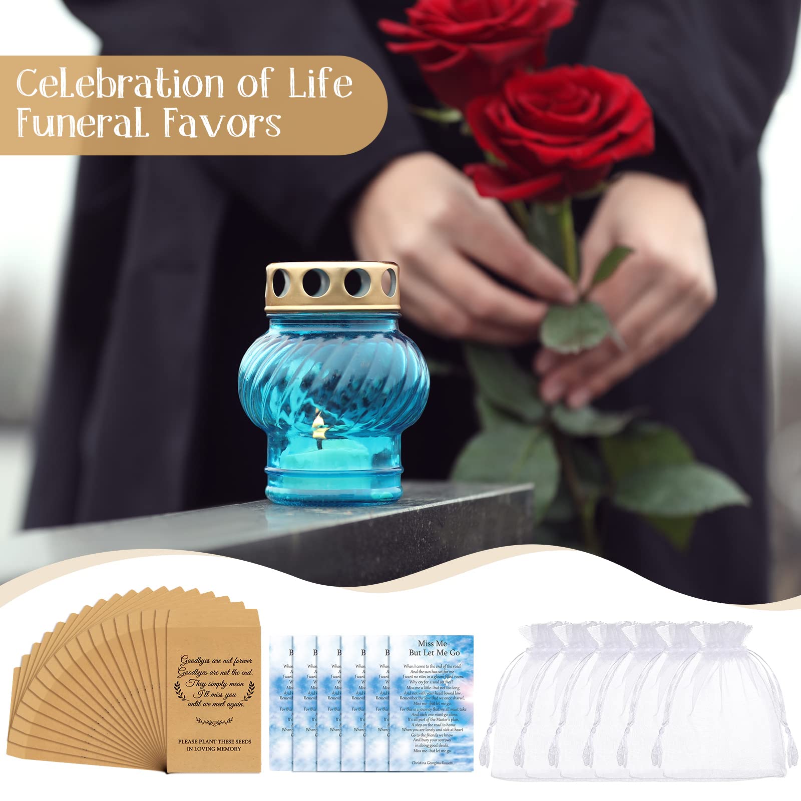 Snapklik.com : 300 Pack Funeral Favors Set 100 Pcs Self Adhesive Kraft ...