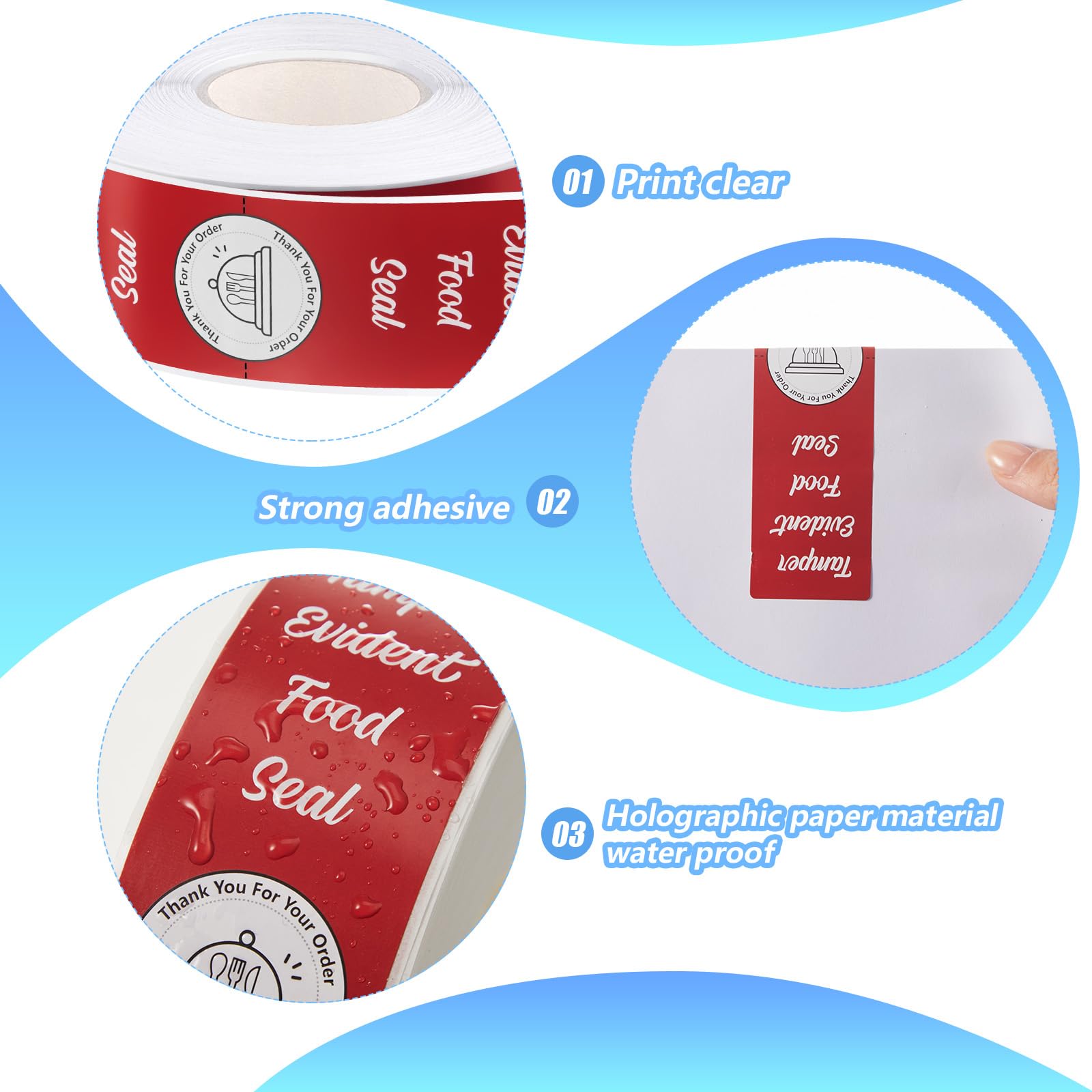 Snapklik.com : 1000 Pcs Tamper Evident Stickers For Food Delivery 1.5 X ...