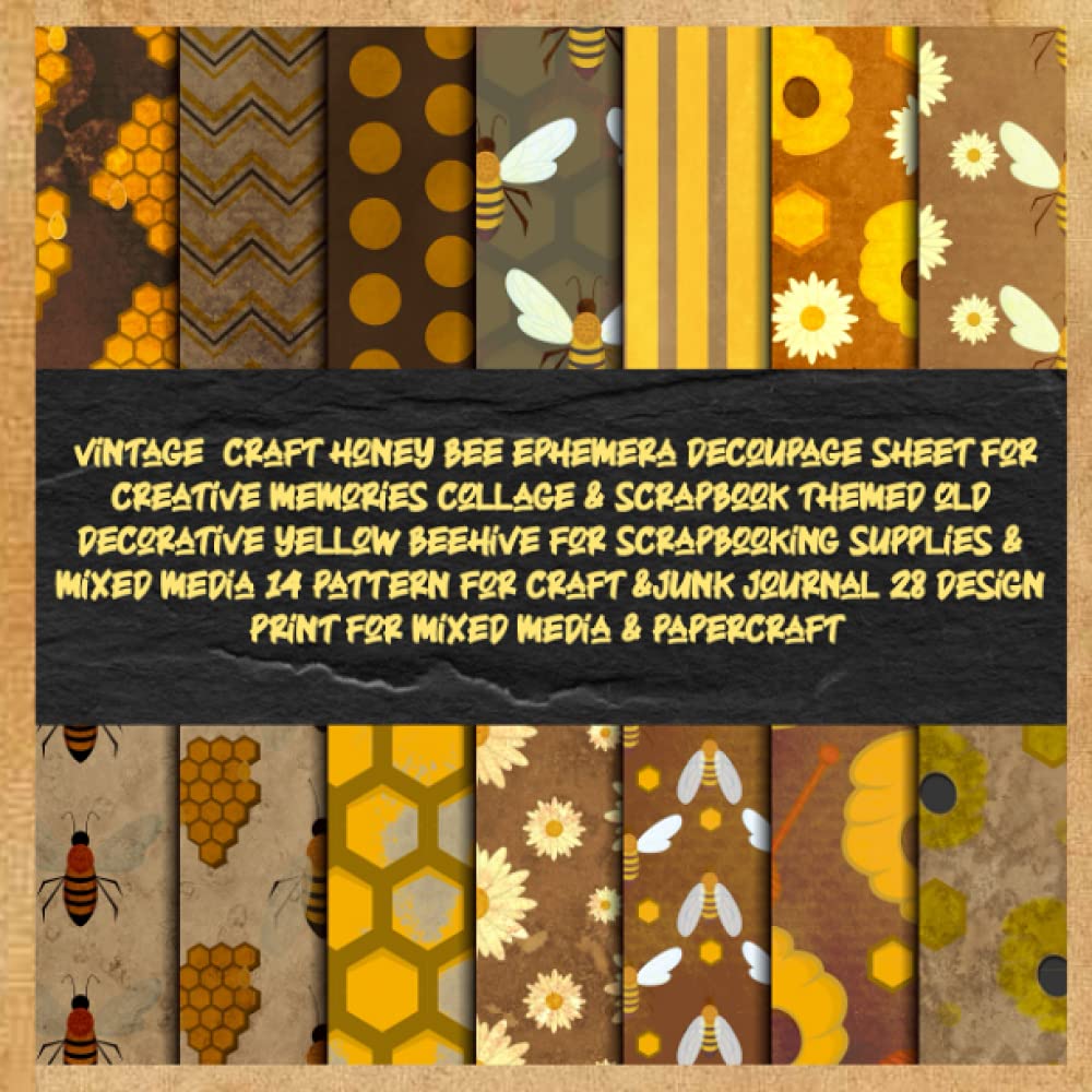 Buy vintage craft honey bee ephemera decoupage sheet for creative ...