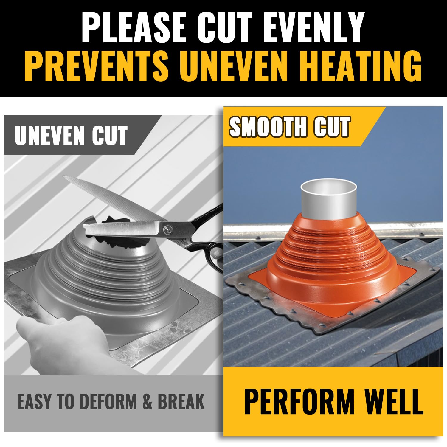 Snapklik.com : #7 Silicone Metal Roof Pipe Boot, High Temp Flexible ...