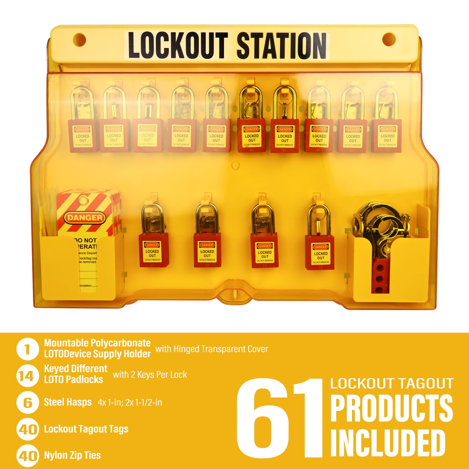 Visual Management Lockout Board Loto Box Lockout Tagout Station With 10 ...
