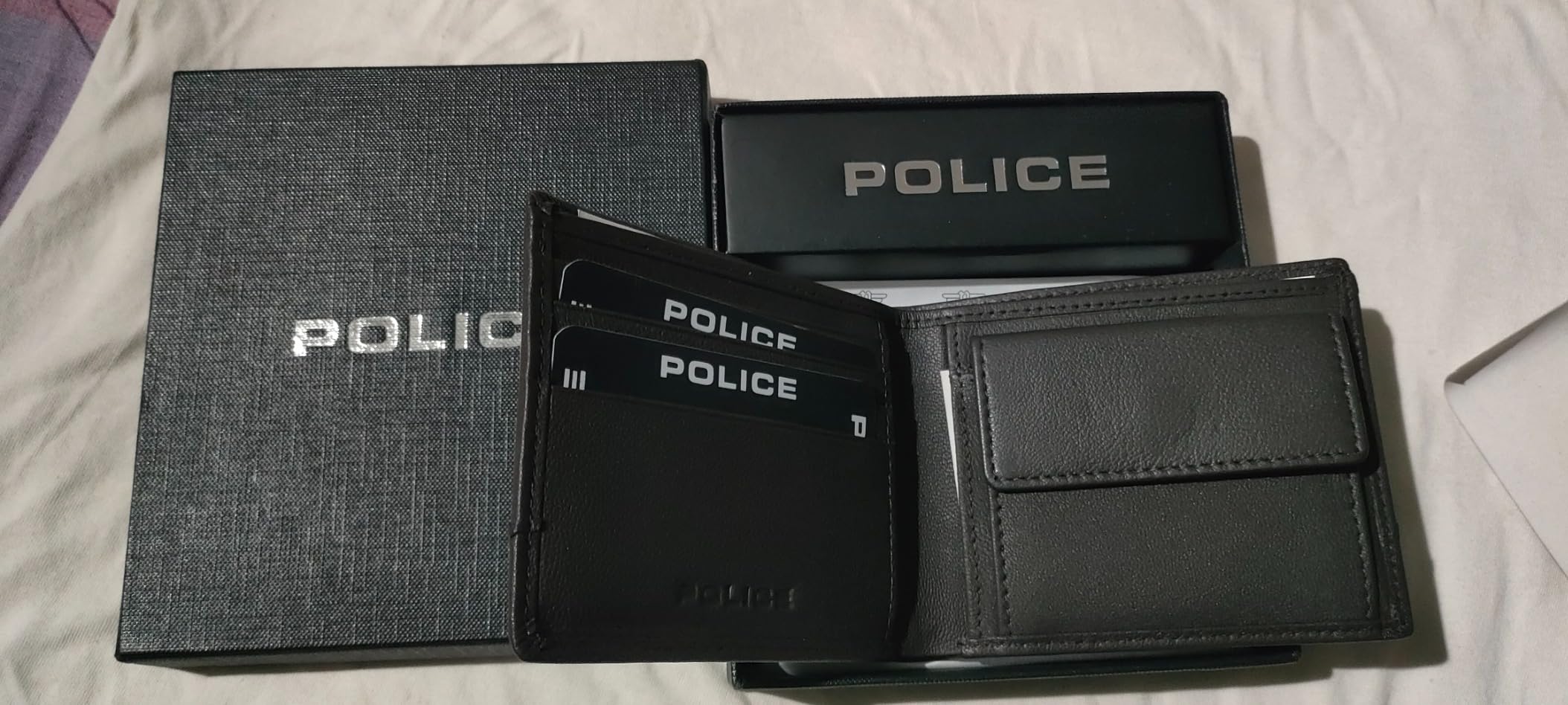 Buy POLICE Nadre Leather Men's Bifold Coin Wallet Gifts for Men - Grey ...
