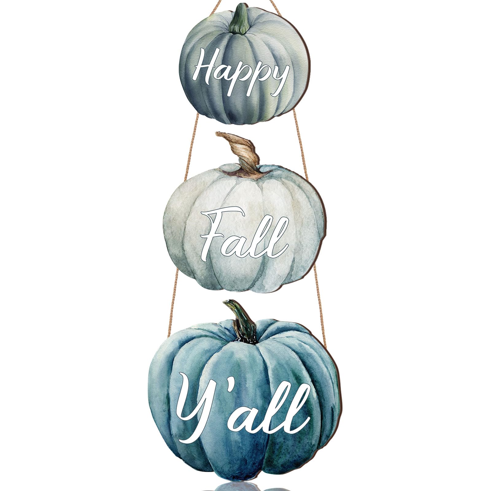 Amazon.com: Thyle 3 Pcs Fall Pumpkin Decor Blue Pumpkins Wall Signs ...