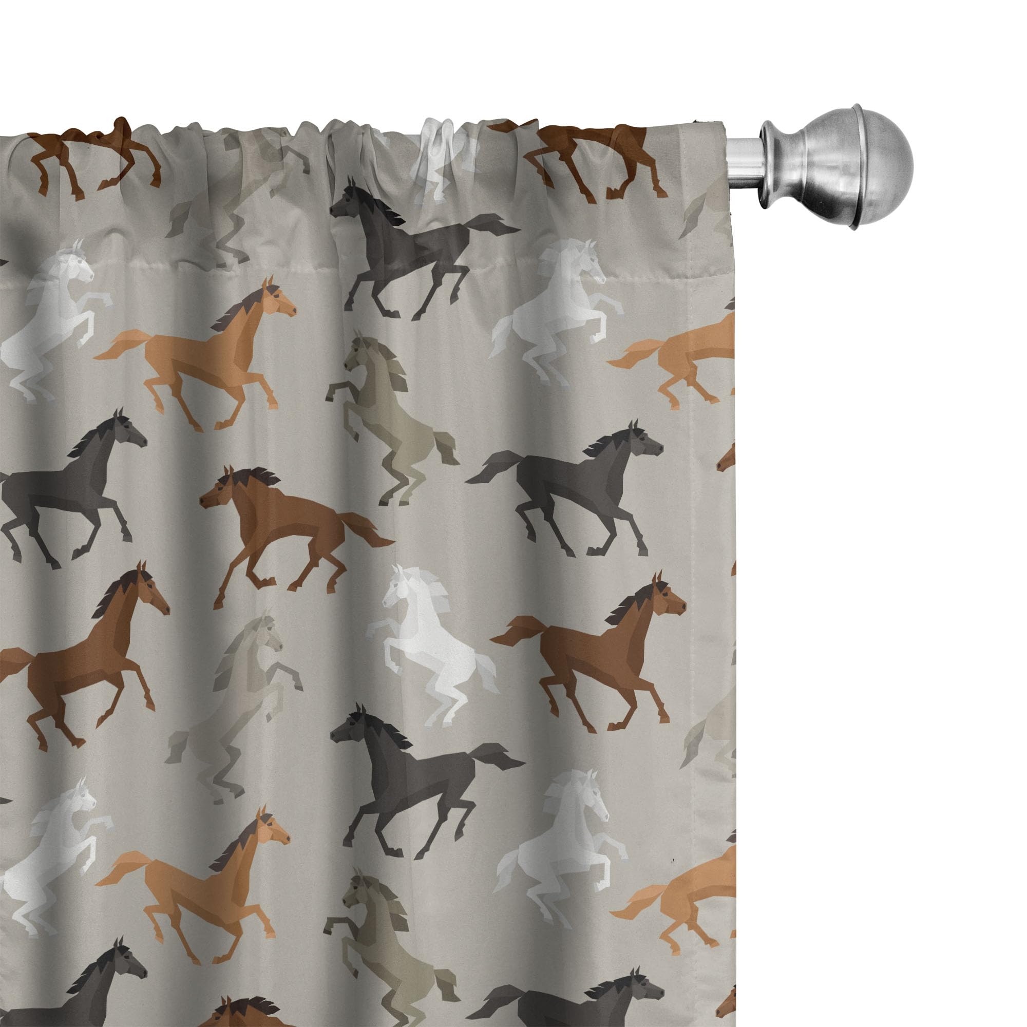 Amazon.com: Ambesonne Horses Curtains, Abstract Stallions Simple Design ...