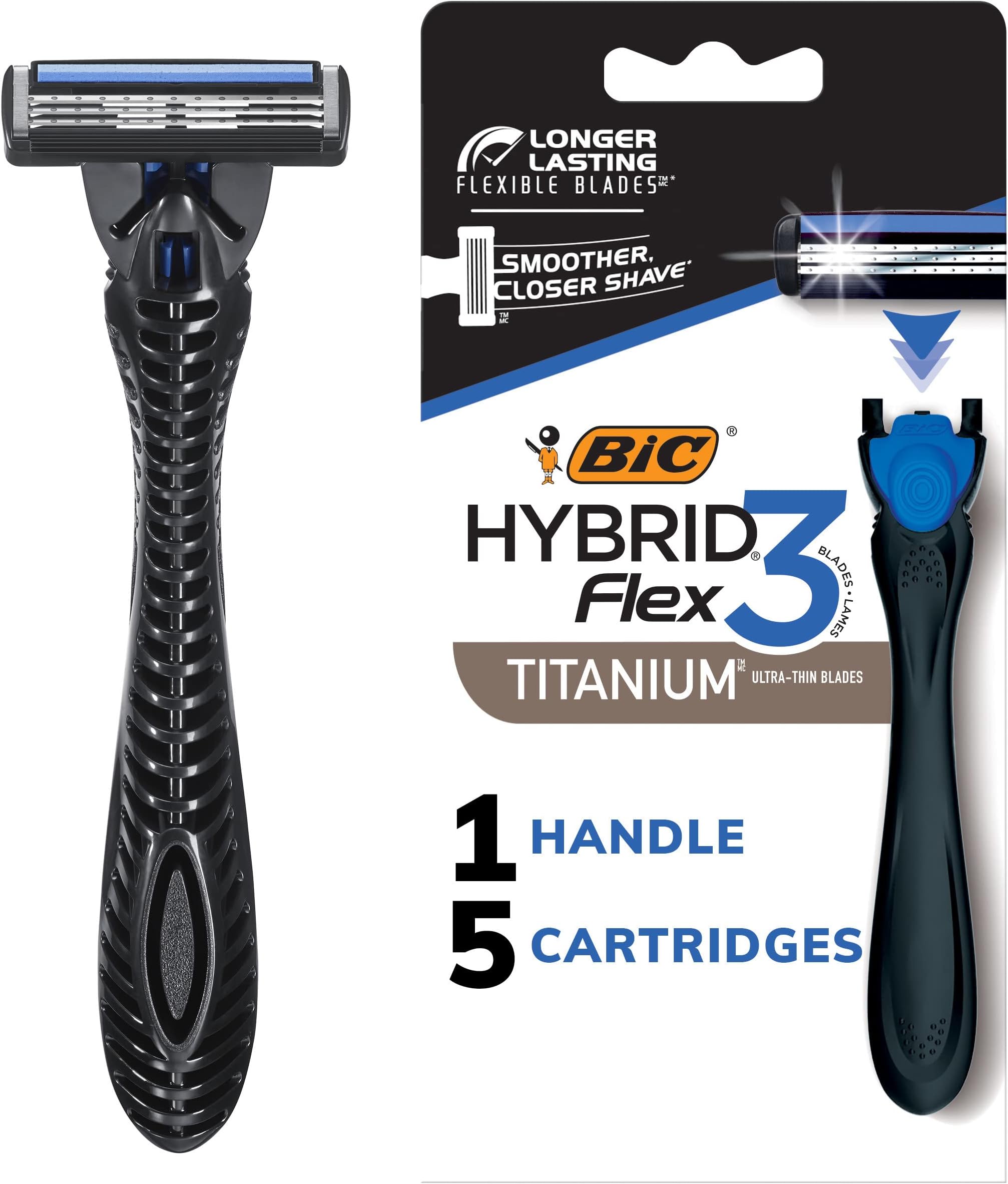 Amazon.com: BIC Flex 3 Hybrid Disposable Razors for Men, Long-lasting 3 ...