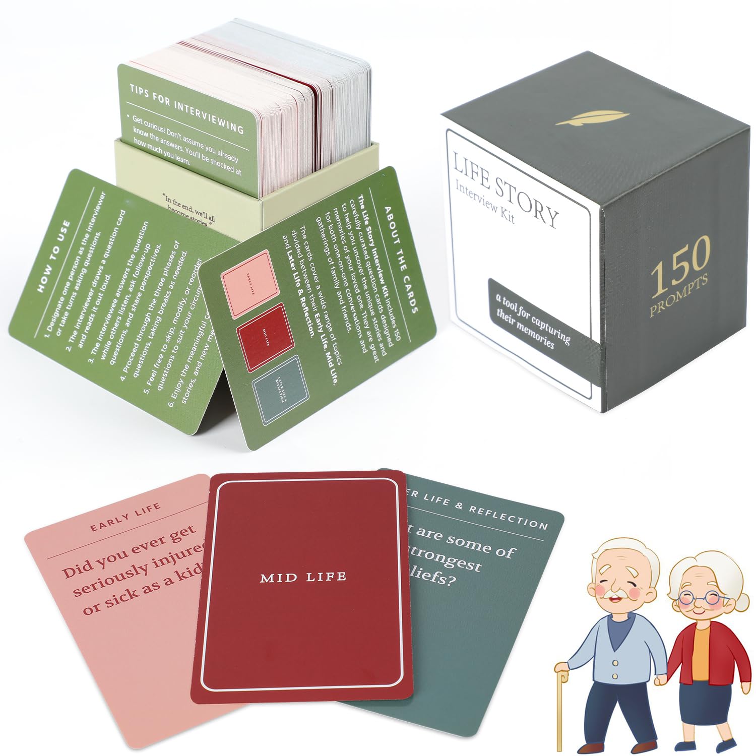 Amazon.com: 150 Life Story Interview Kit Cards - Tales Life Story ...