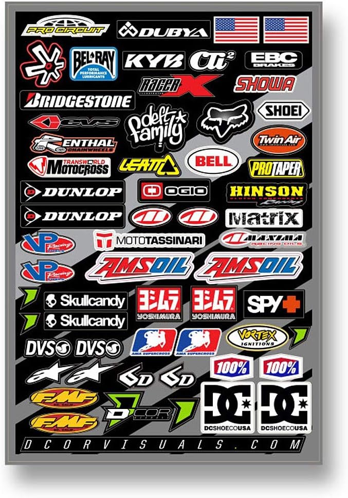 Amazon.com - Racing Decal Sticker 26 Piece Assortment Pack in Pairs ...