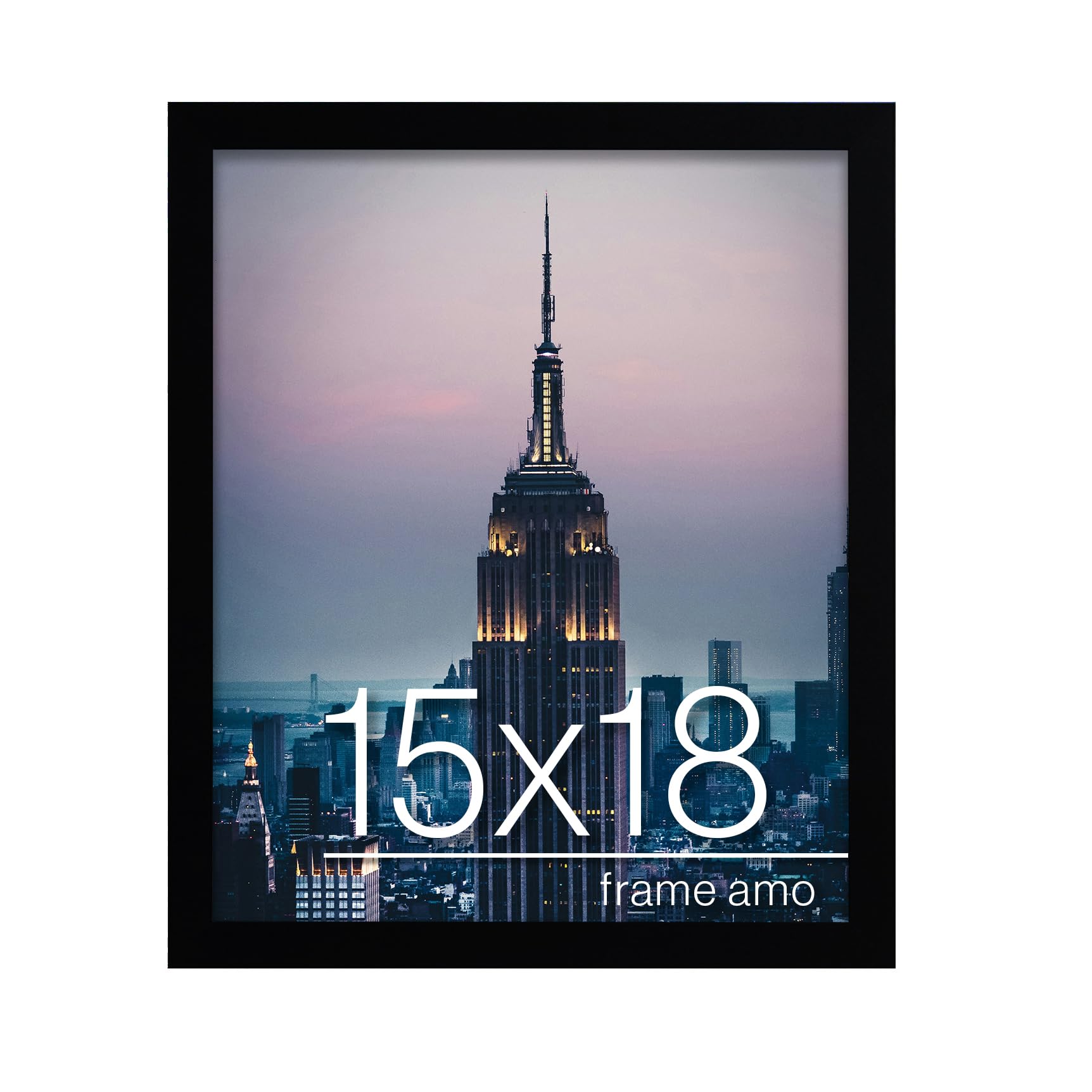 Amazon.com - Frame Amo 15x18 Black Modern Picture or Poster Frame, 1 ...