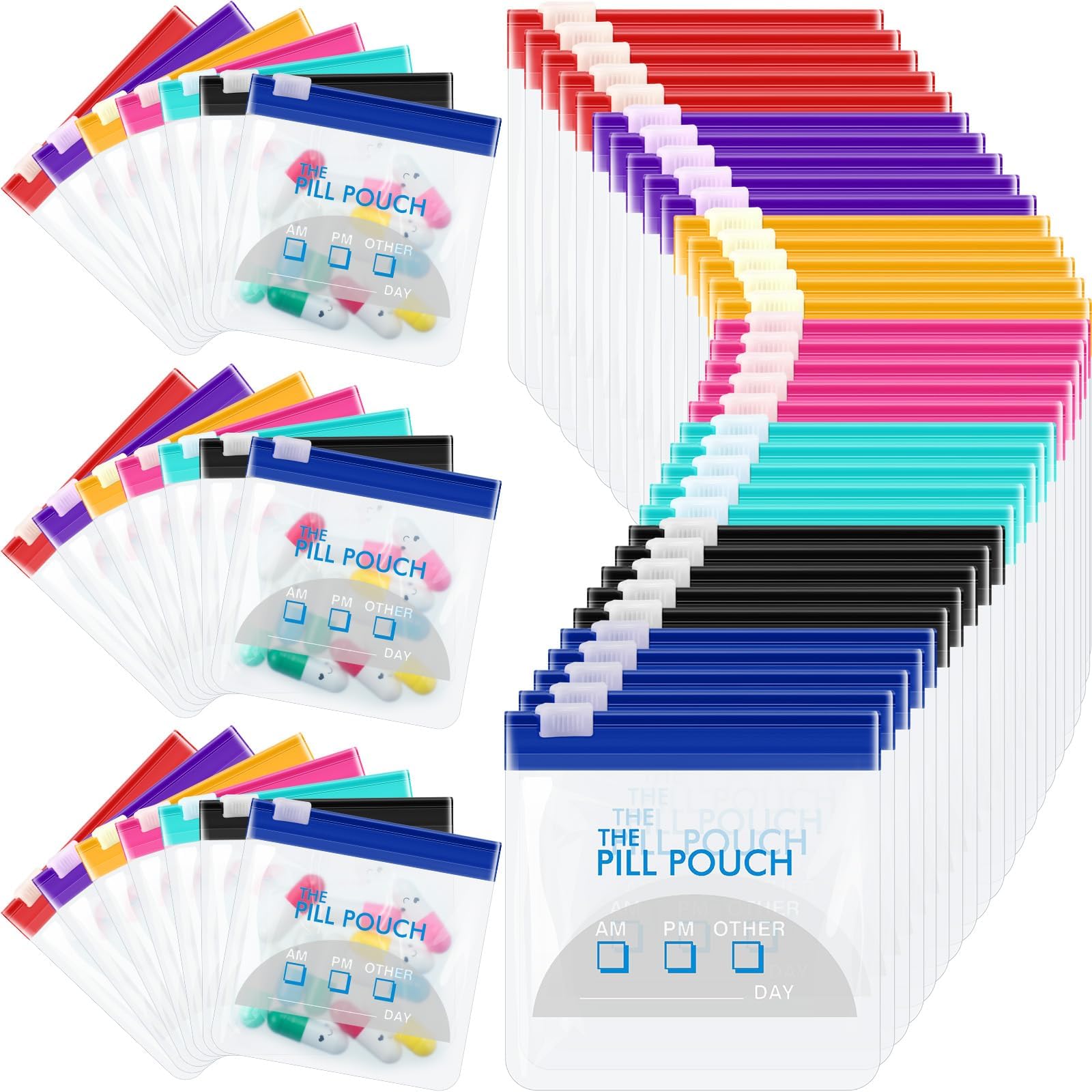 Amazon.com: Sherr 35 Pcs Pill Pouch Bags Zippered Pill Pouch Set ...