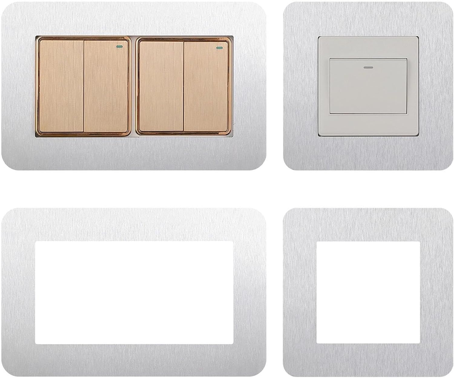 4 Pcs Silver Light Switch Enclosure, 3.39+6.89 Inch Single and Double ...