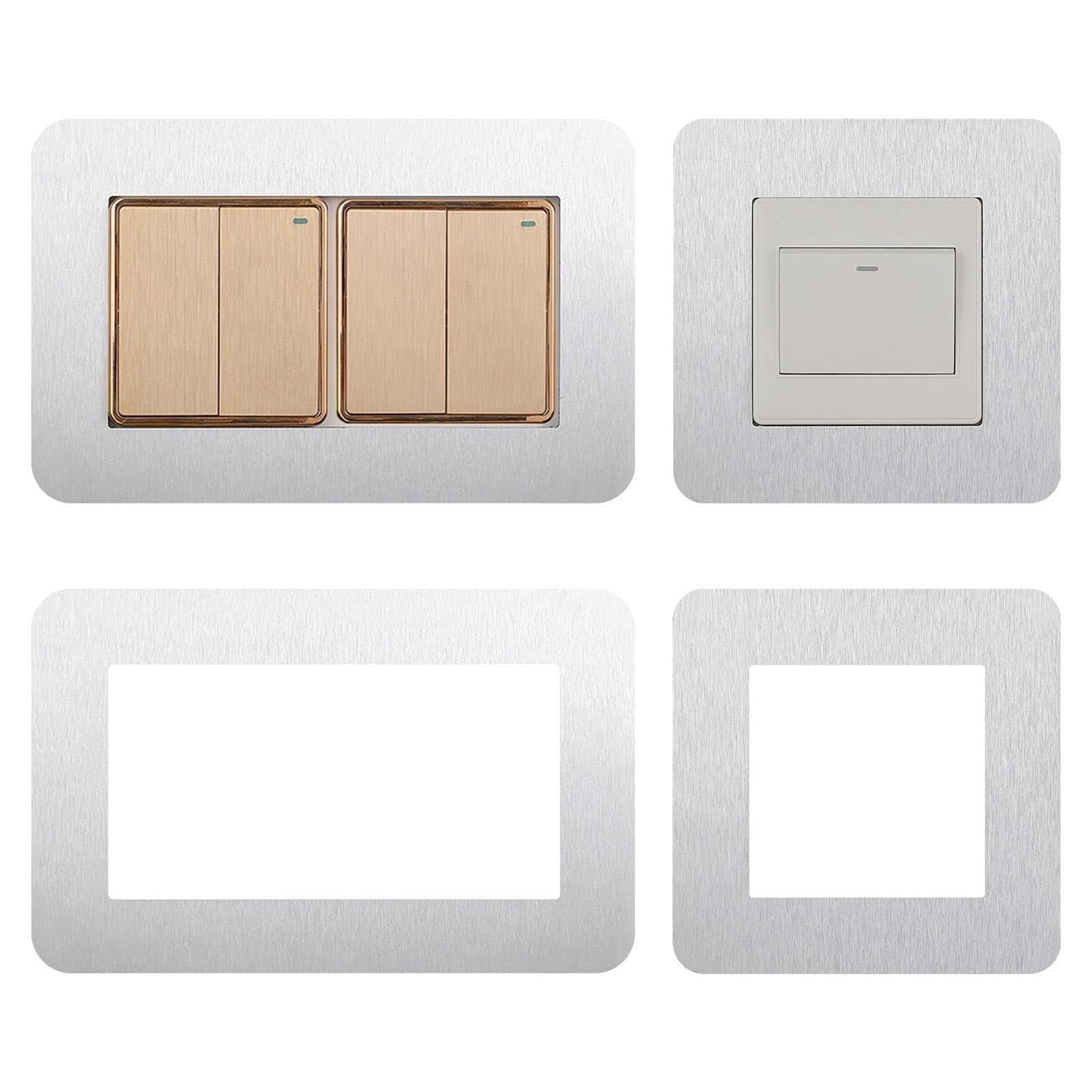 4 Pcs Silver Light Switch Enclosure, 3.39+6.89 Inch Single and Double ...