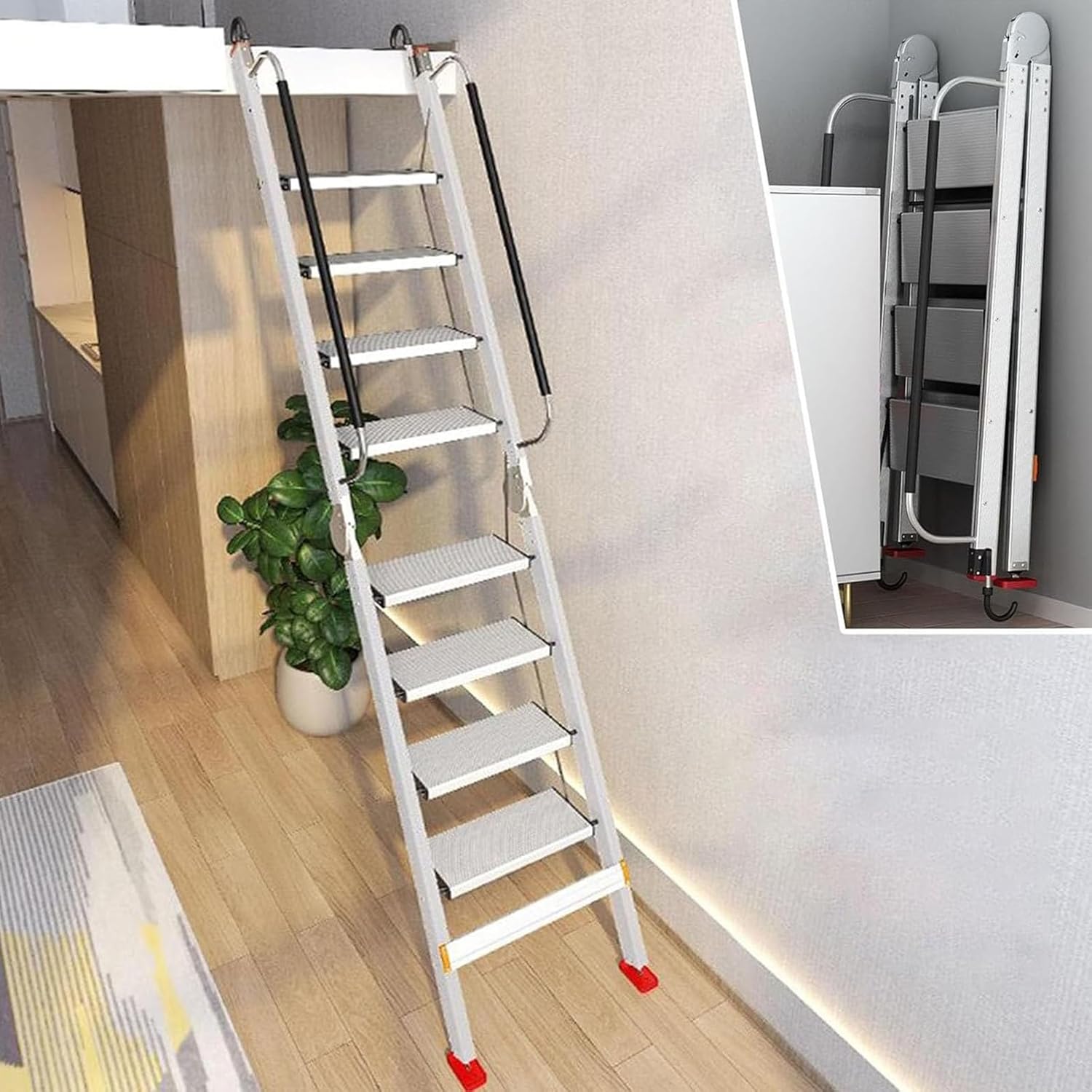 Amazon.com: Topjia Foldable Attic Egress Ladder,Space-Saving Wall ...
