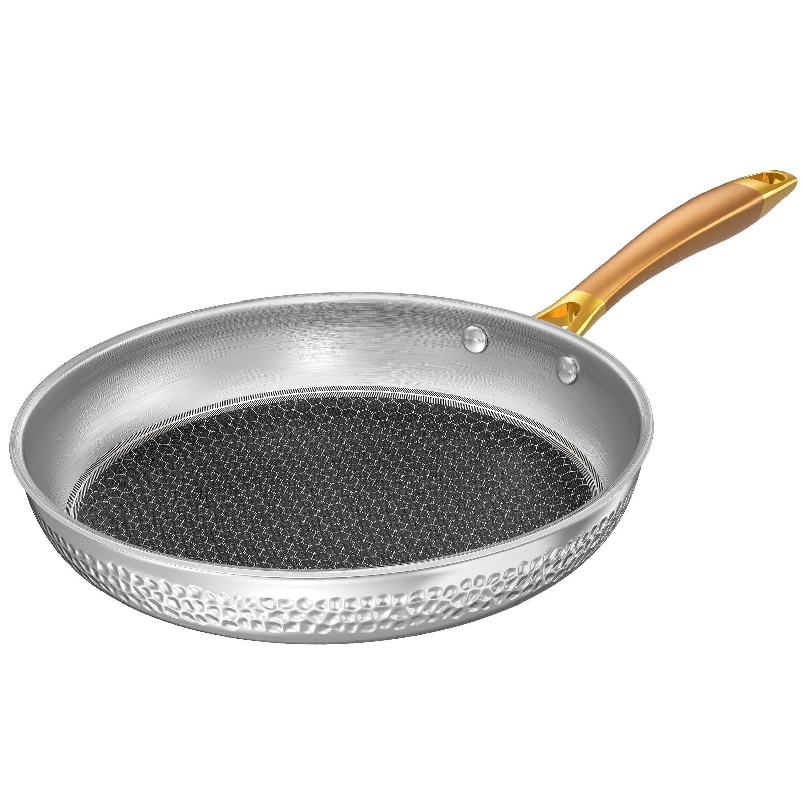 Amazon.com: Homaz life 10-Inch Frying Pan, Tri-Ply Stainless Steel ...
