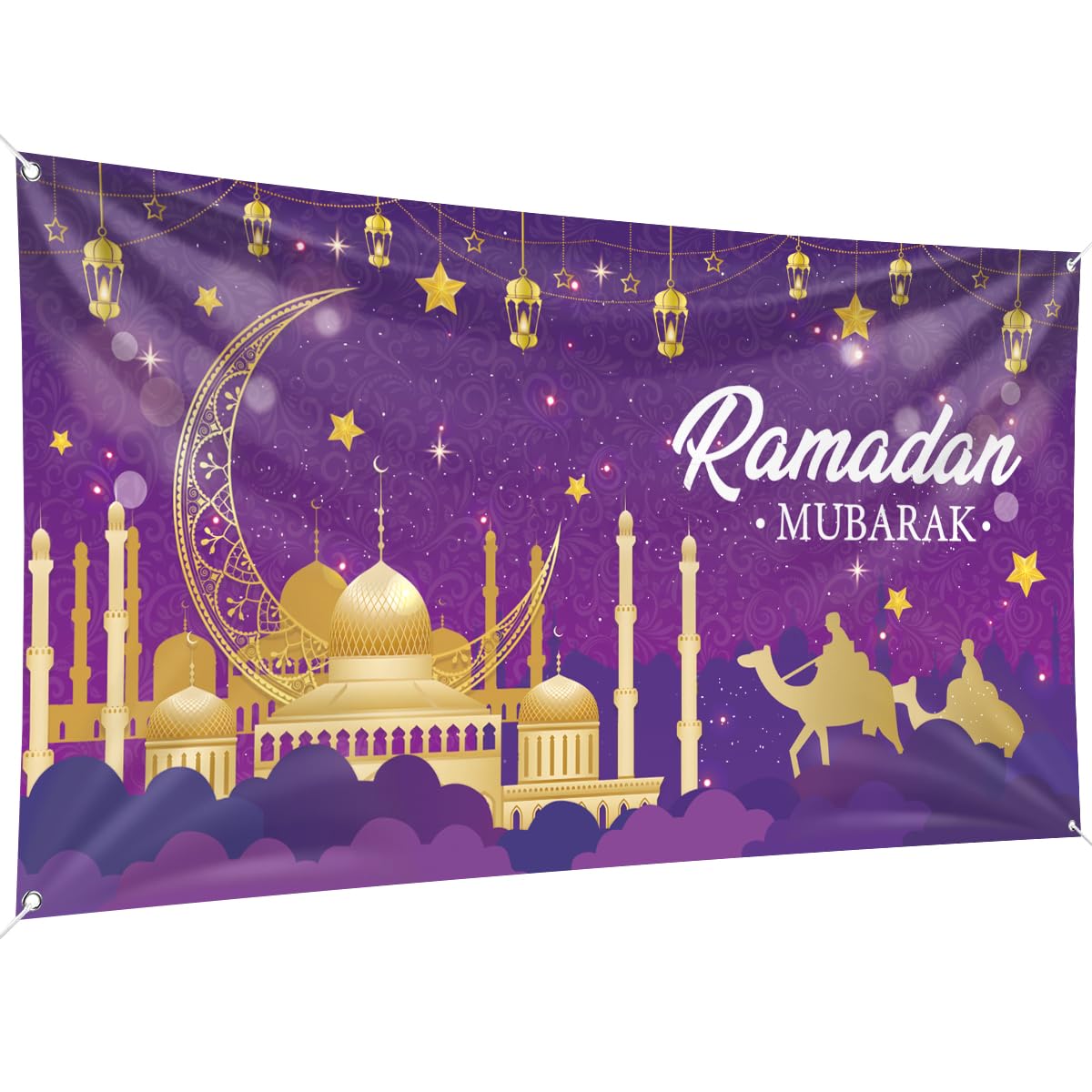 Amazon.com: Ramadan Mubarak Decorations, Large Fabric Muslim Ramadan ...