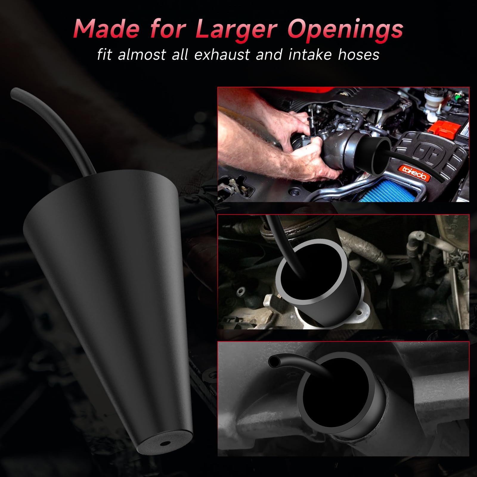 Snapklik.com : Smoke Cone Leak Detector Exhaust Intake Boot Adapter ...