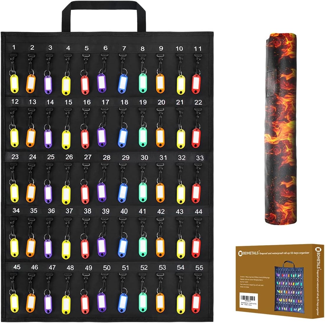 Amazon.com: Bdmetals Rollable Portable Fireproof Water Proof Key Case ...