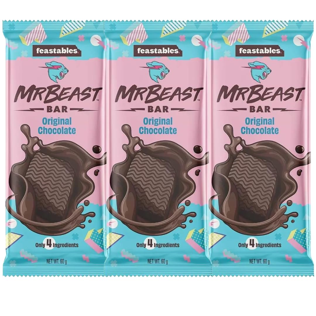 Chocolates Bundle With Feastables Original Chocolate Bar 60g 3 Pack ...