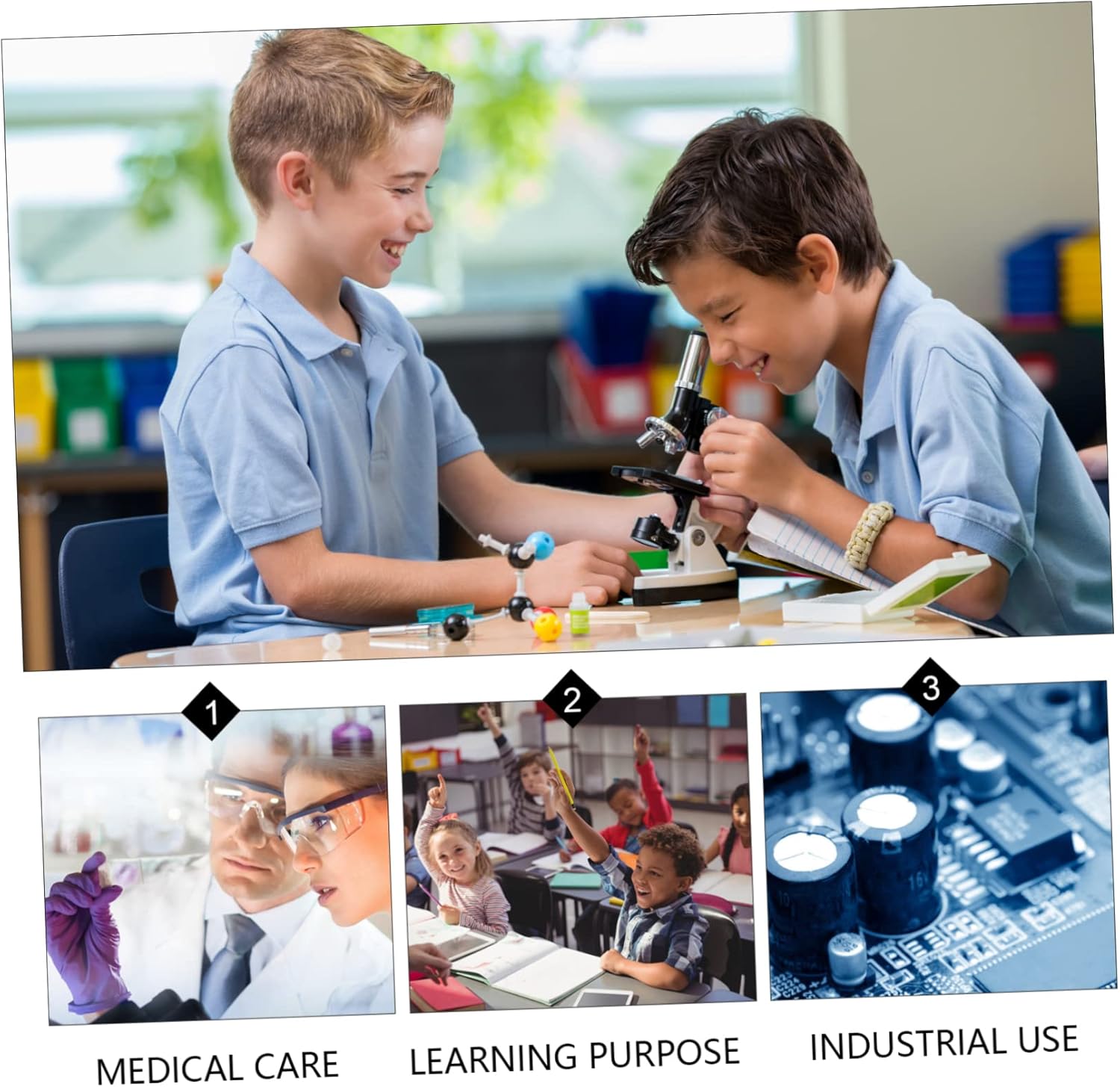 SOLUSTRE Electron Microscope Kids Portable Microscope Child Microscope ...