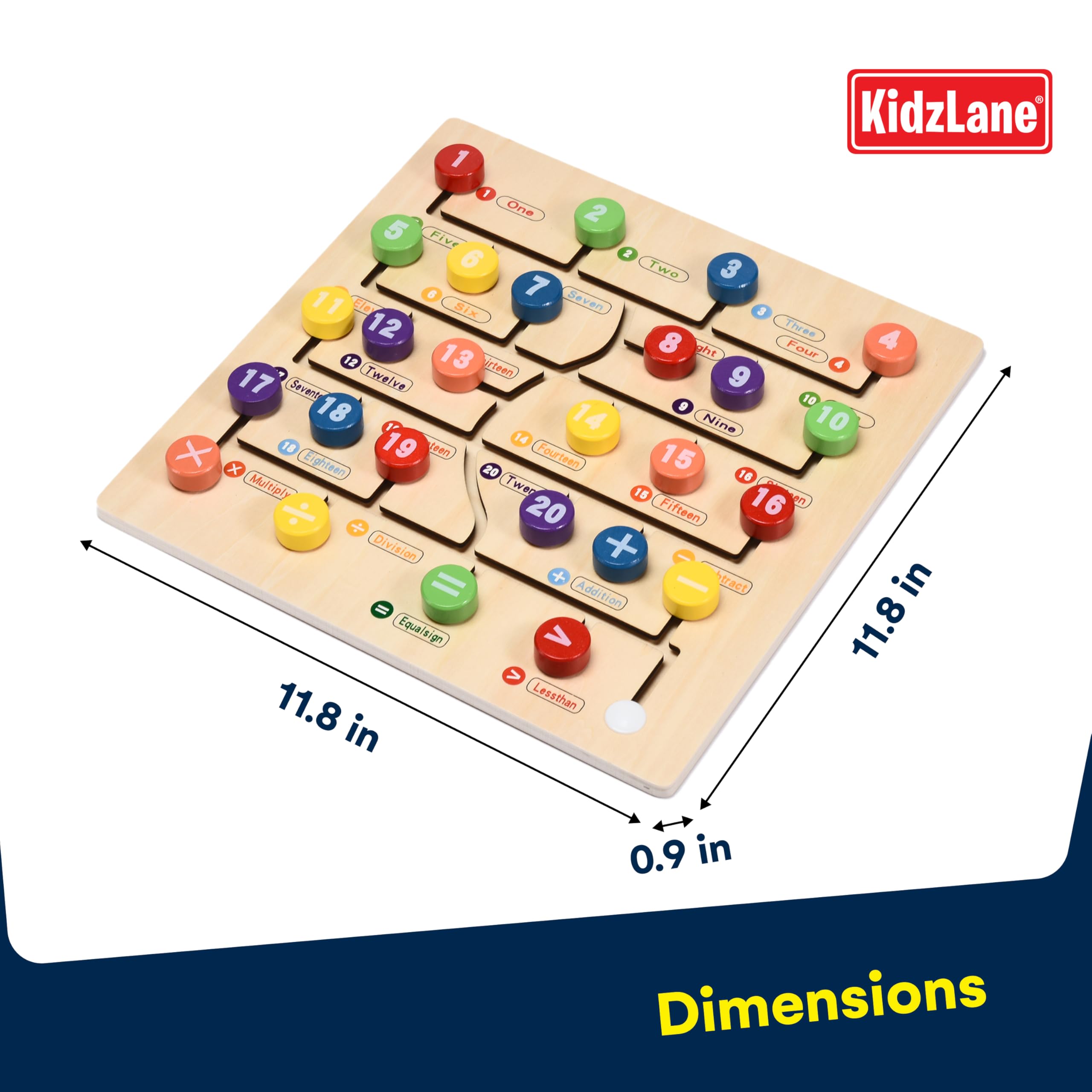 Snapklik.com : Kidzlane Wooden Montessori Number Puzzle For Kids ...