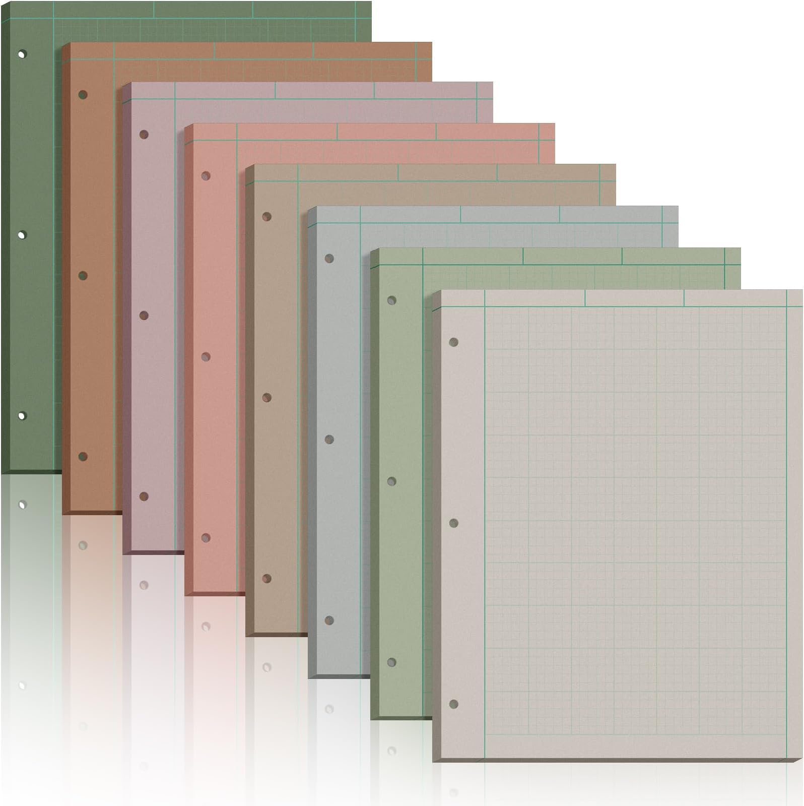 Amazon.com : PerKoop 8 Pack Colored Engineering Paper Bulk, 8.5 x 11 ...