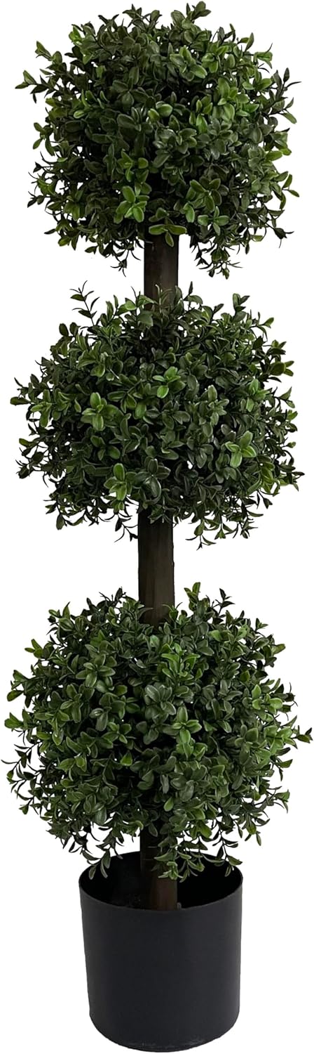 Amazon.com - 3ft Artificial Outdoor Boxwood Topiary Trees, UV Resistant ...