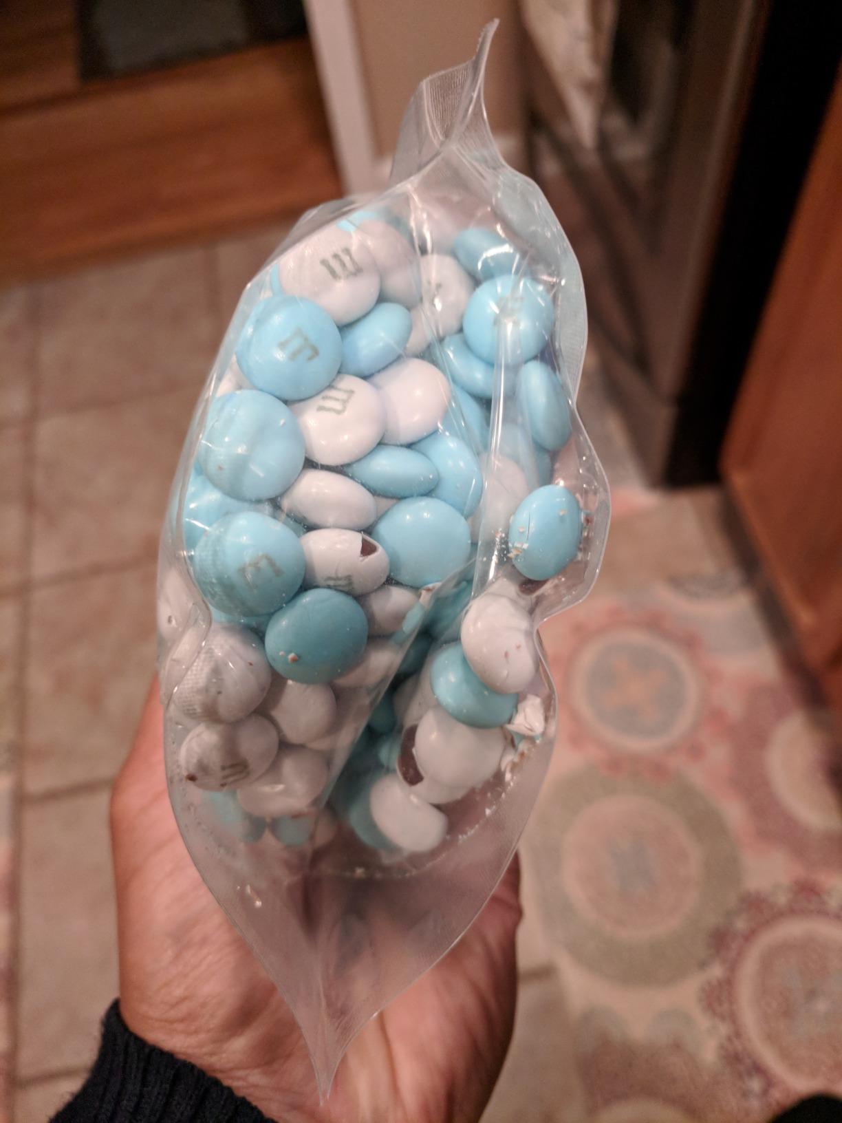 Amazon.com : The Nutty Fruit House M&M's Light Blue & White Milk ...