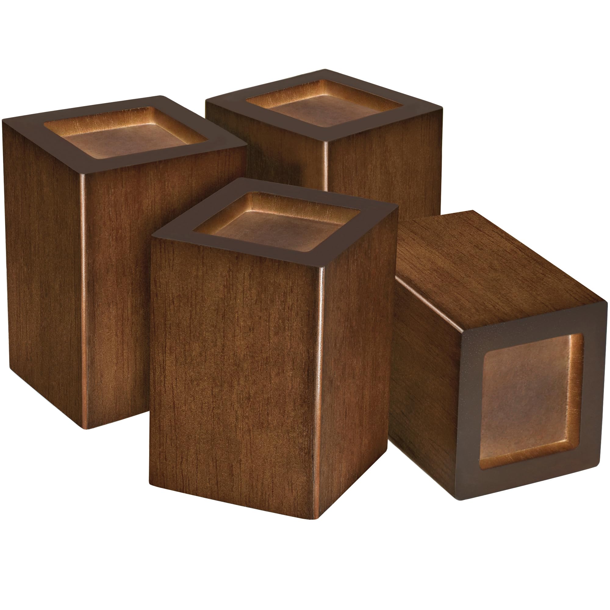 Amazon.com: Sopicoz 4 inch Wood Bed Risers Set of 4, Square Furniture ...