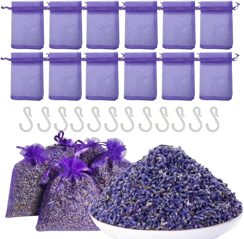 Amazon.com: Ceshem Dried Lavender Sachets for Drawers and Closets, Long ...