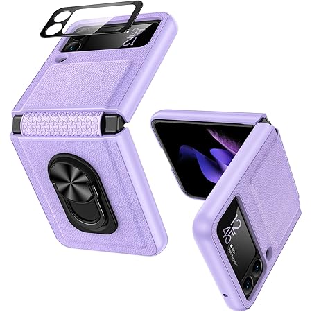 Amazon.com: LIULANZ for Samsung Galaxy Z Flip 3 Case with Pen and Ring,Ultra Thin Matte Leather ...