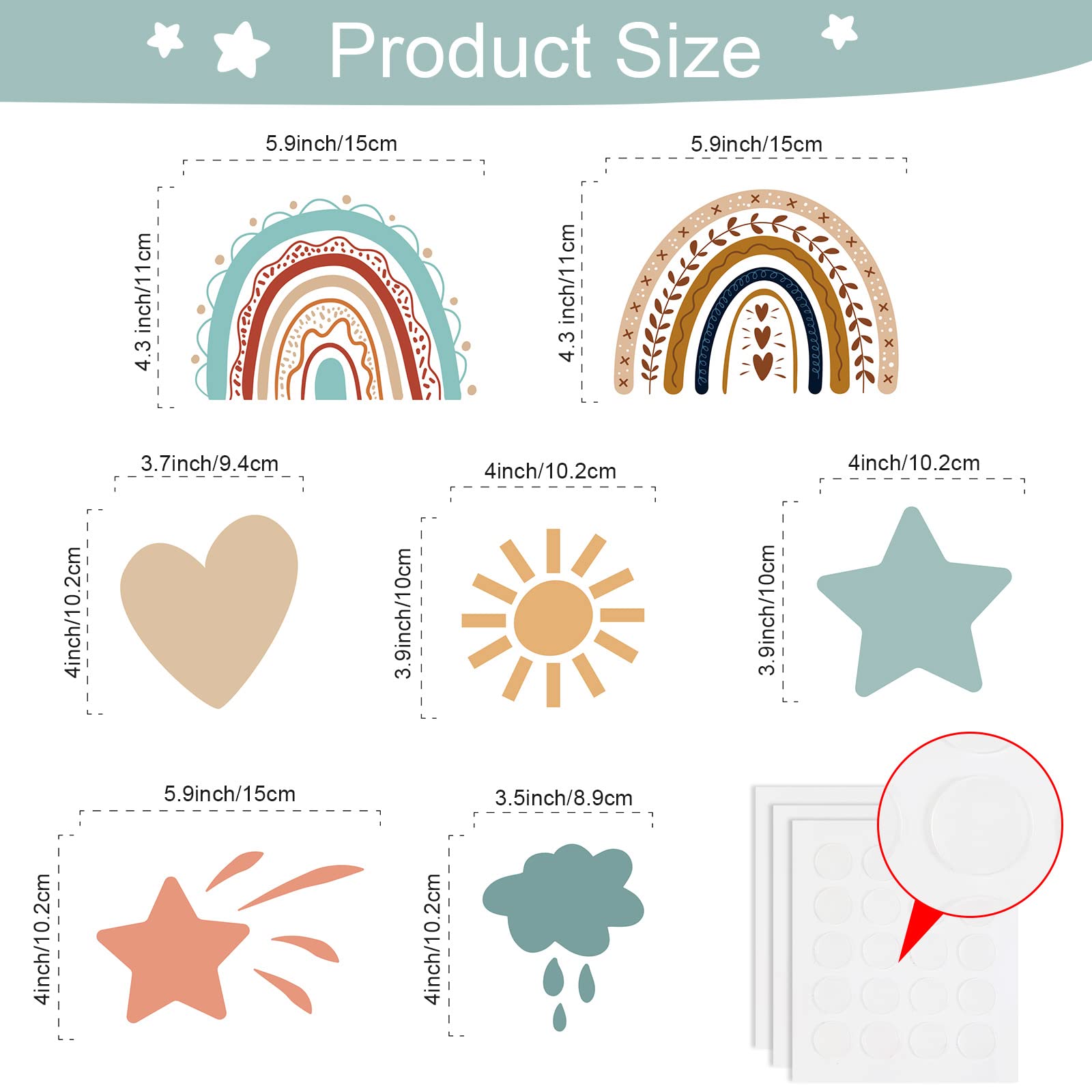 Snapklik.com : 90 Pieces Rainbow Classroom Decor Boho Bulletin Board ...