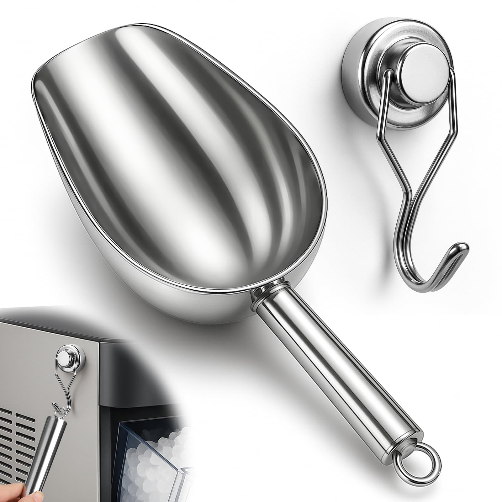 Snapklik.com : Stainless Steel Ice Scoop For Freezer