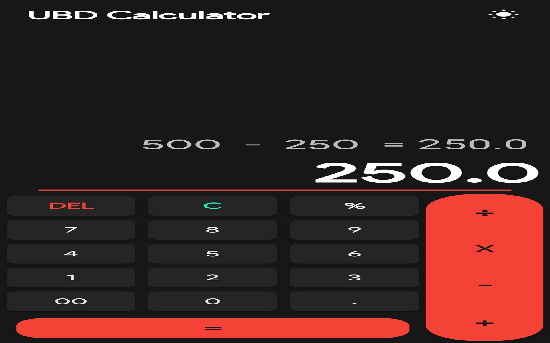 UBD Calculator - App on Amazon Appstore