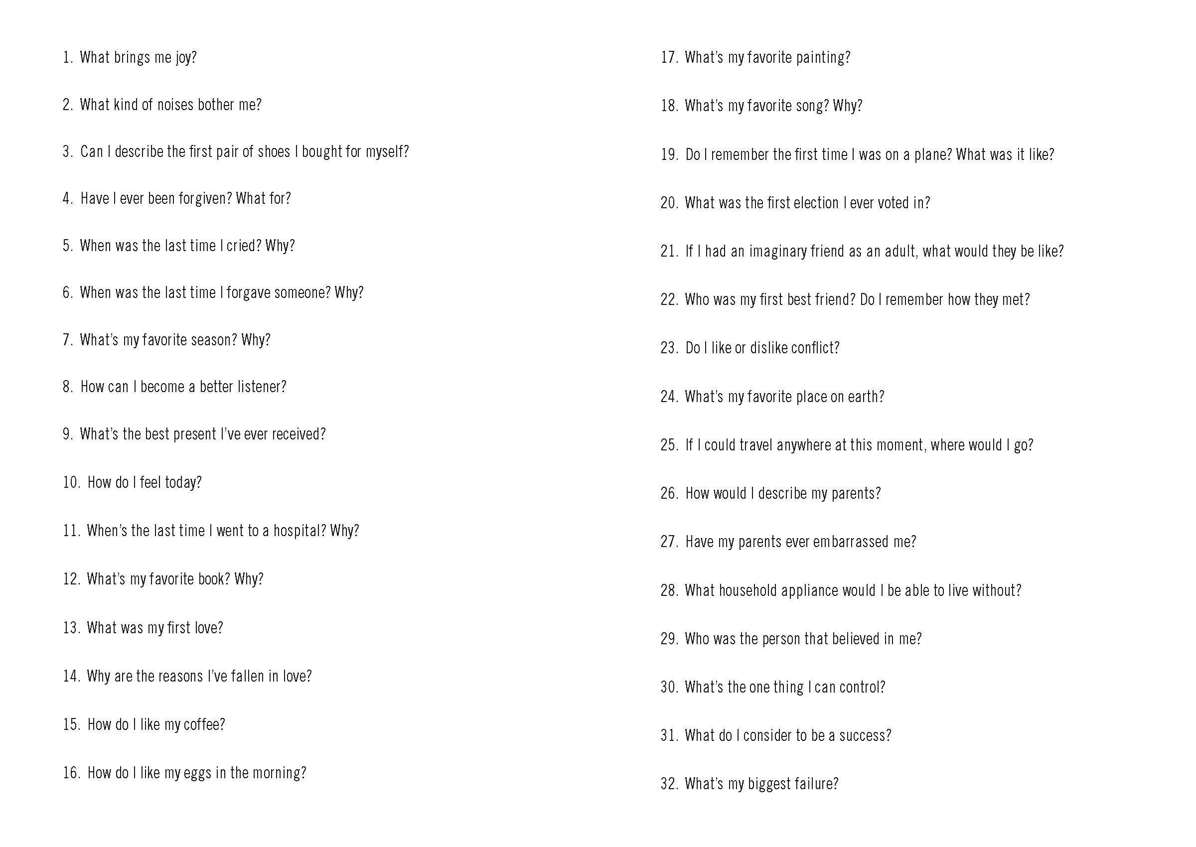 25 Questions About Me