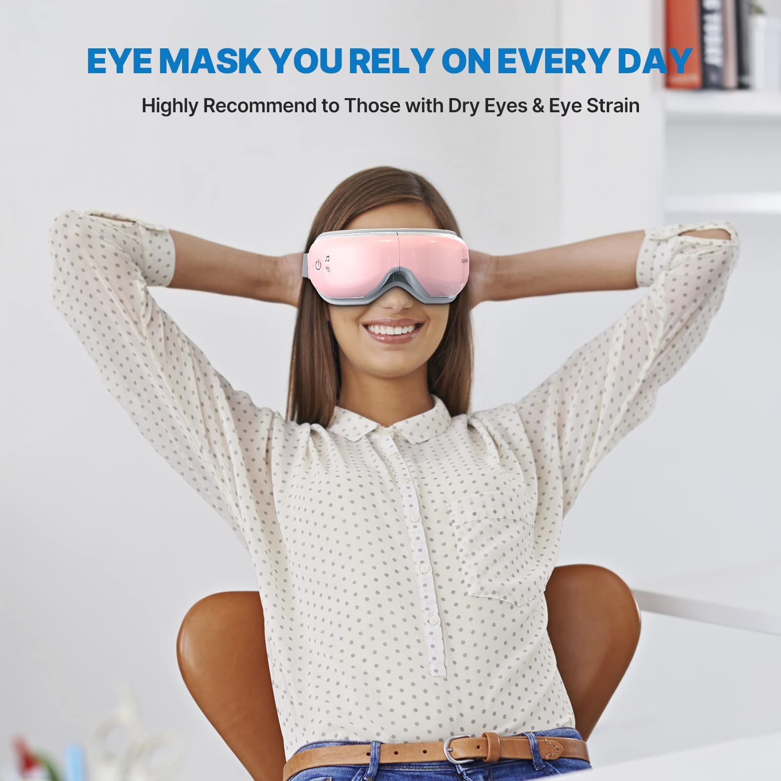 RENPHO Heated Eye Massager with Bluetooth Music, Rechargeable Eye Care ...