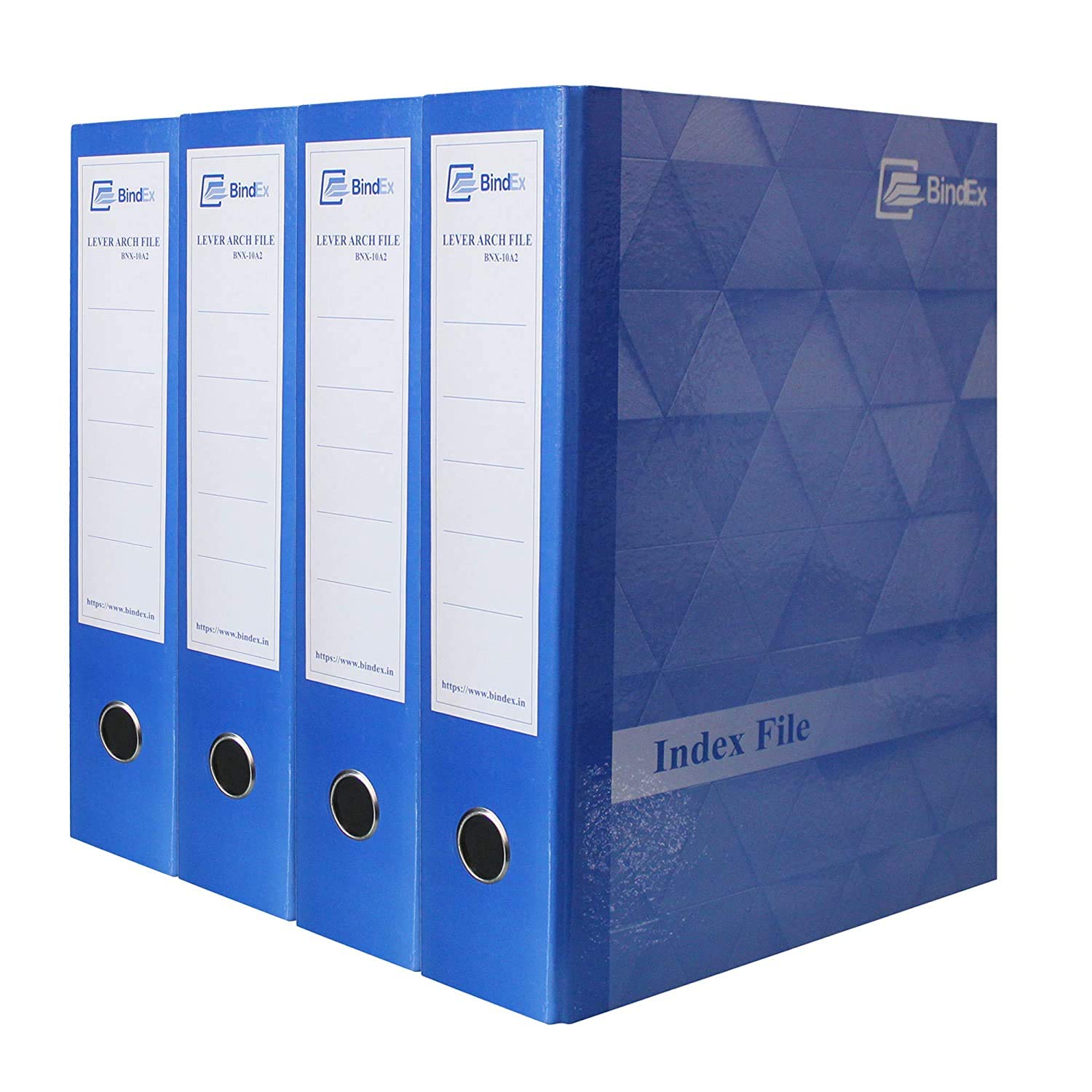 Buy BindEx Office Lever Arch Box File Laminated (Blue) Pack of 4 with ...