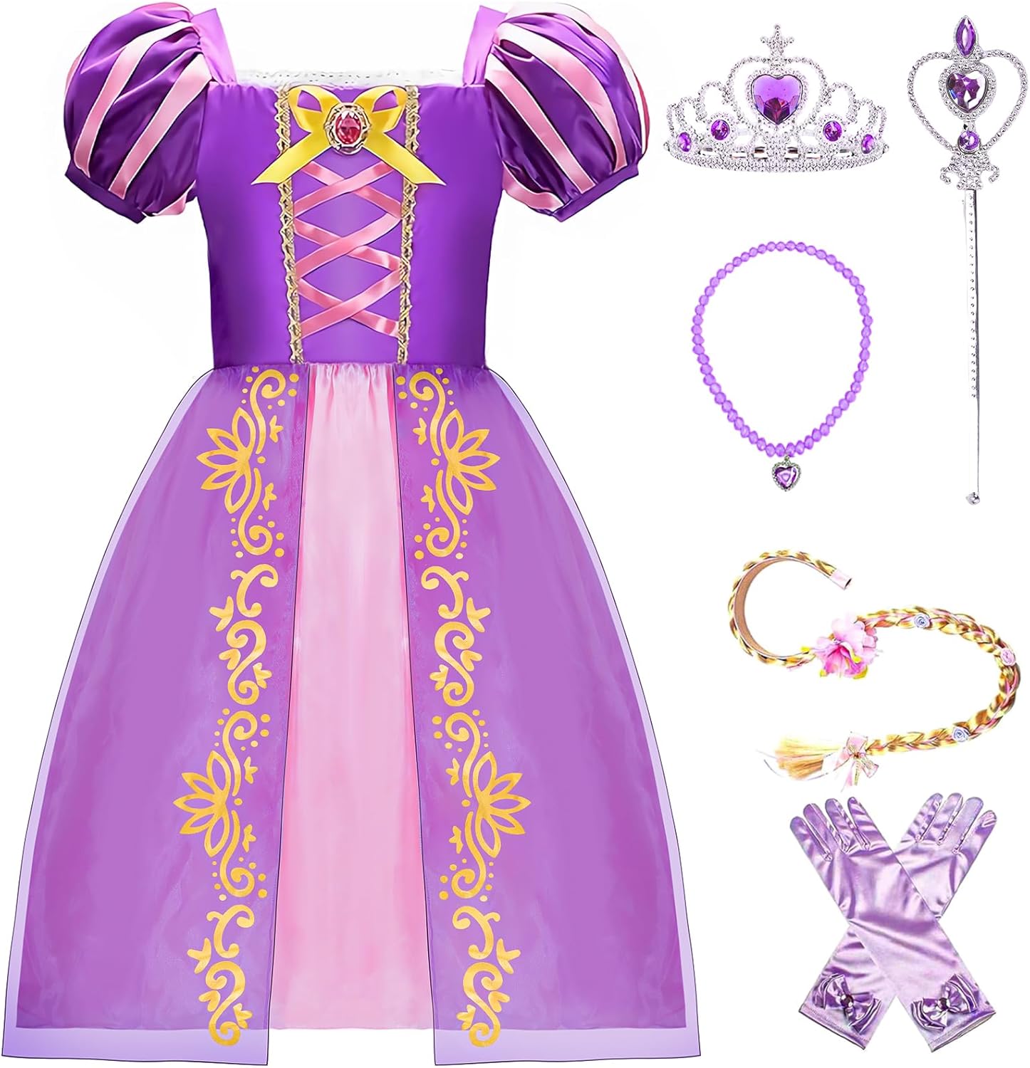 Princess Dresses for Girls - Modish Puff Sleeves Princess Costume with ...
