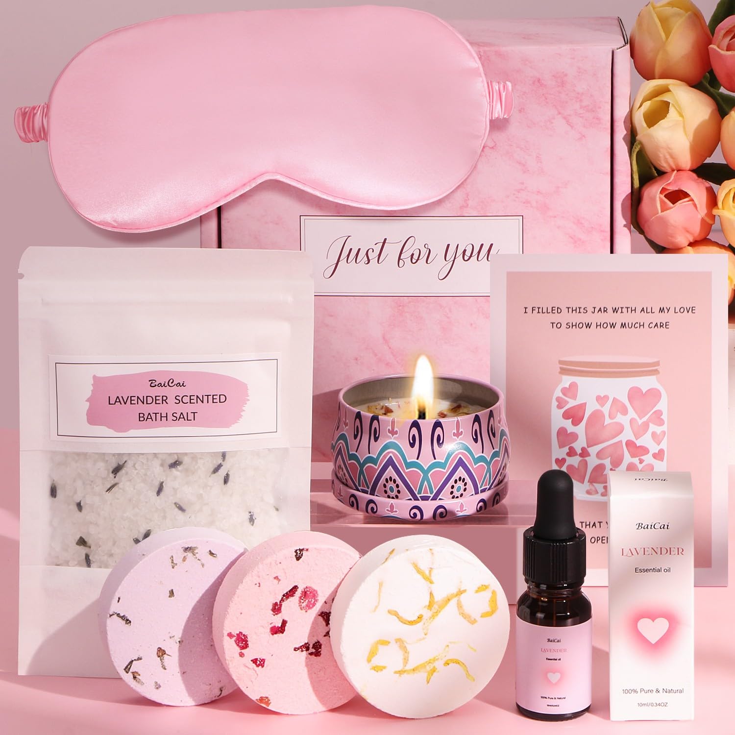 Pamper Gifts For Women, Birthday Pamper Hamper Mum Self Care Gift Set ...