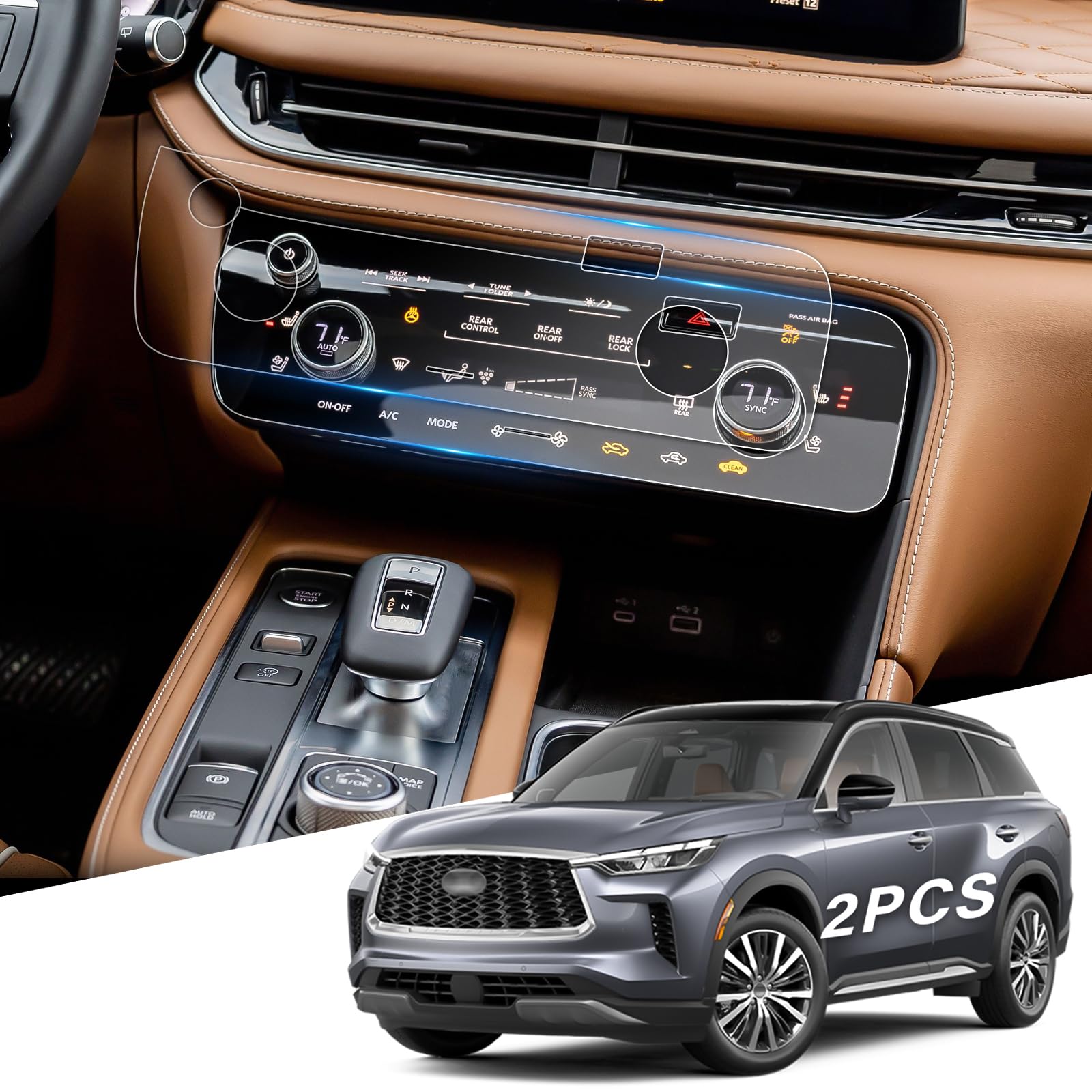 Amazon.com: For 2025 Infiniti QX60 Screen Protector - (2PCS) 2023-2025 ...