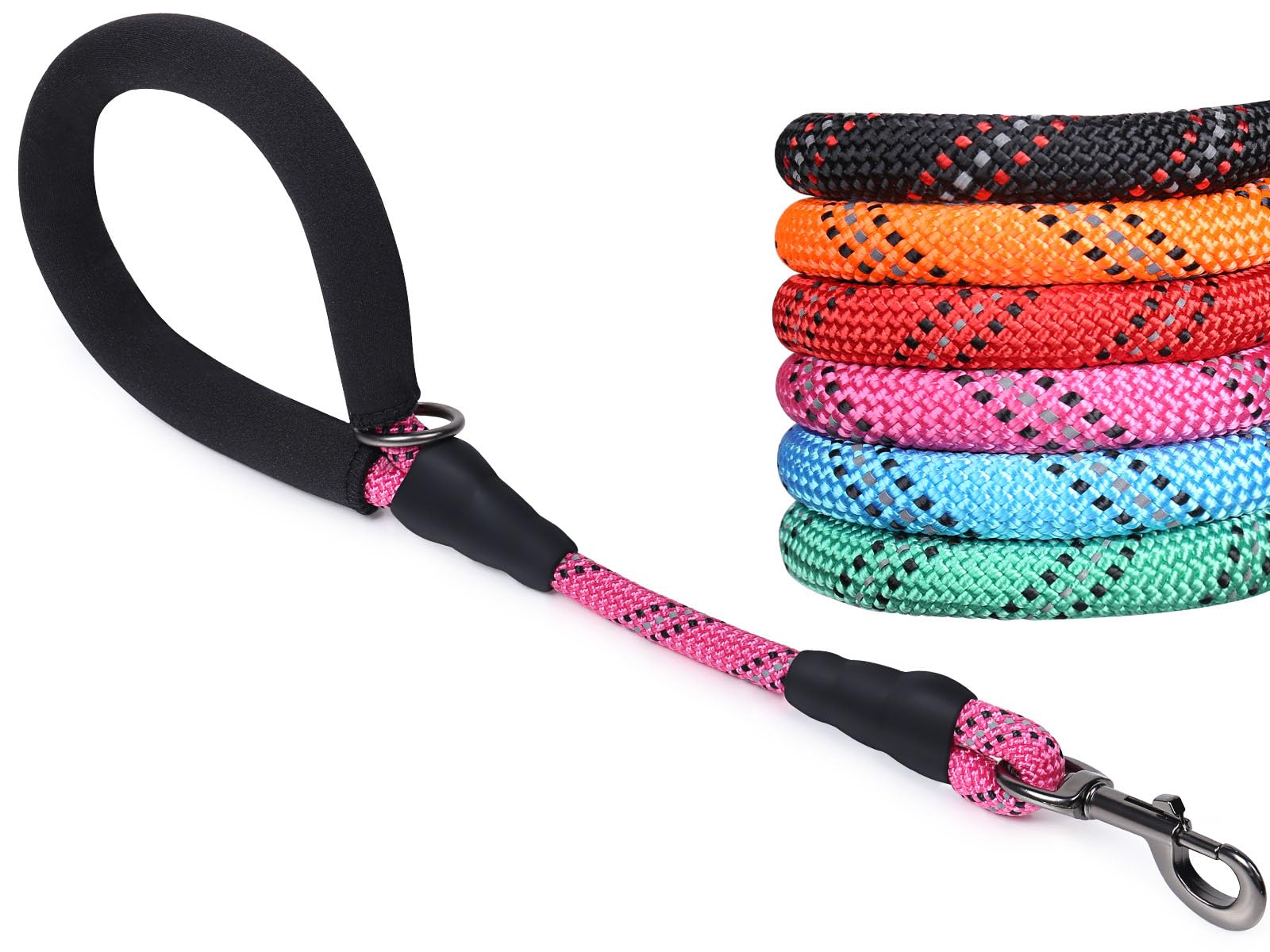 Amazon.com : VIVAGLORY Short Rope Dog Leash with Neoprene Padded Handle ...