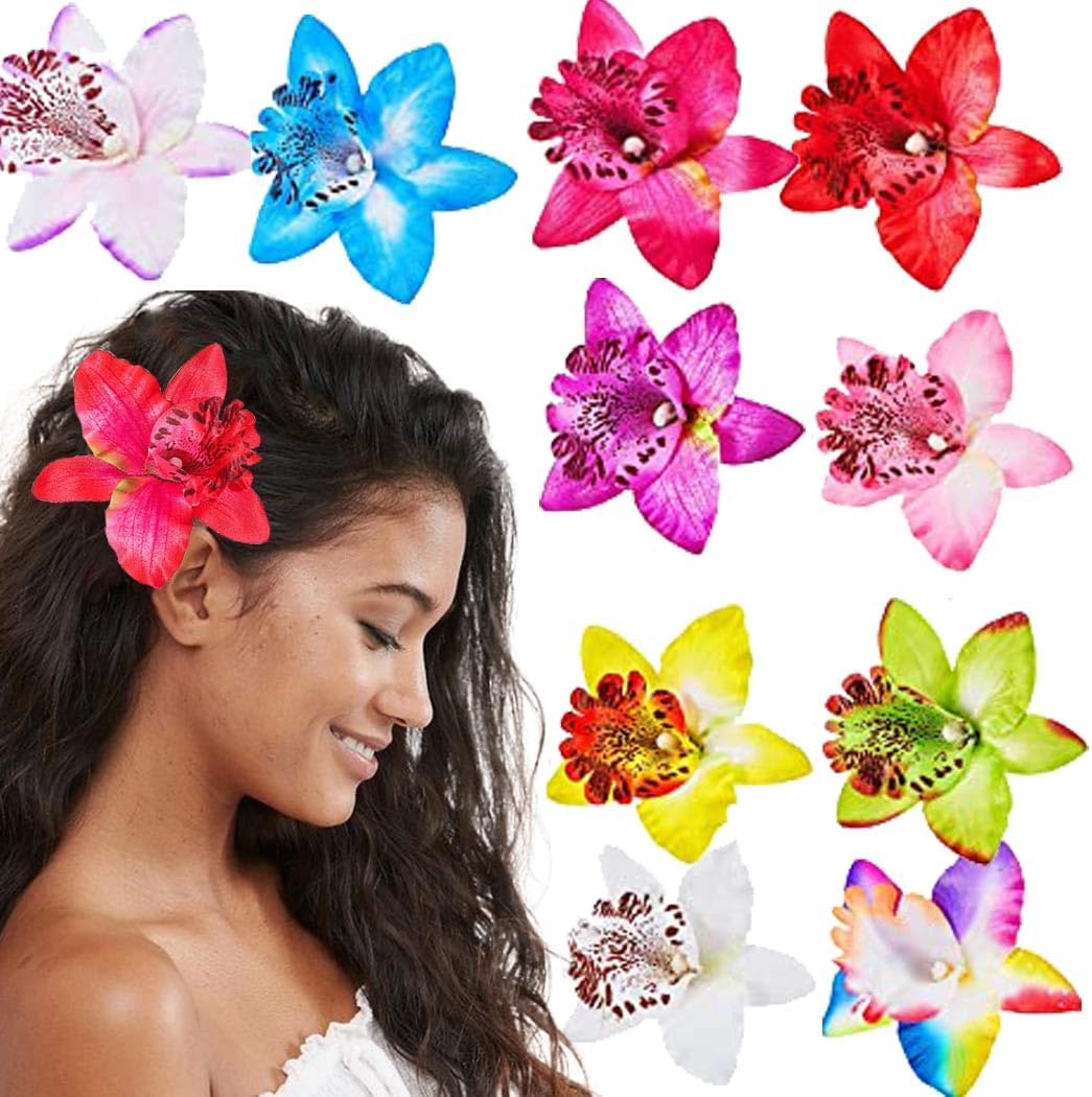 Amazon.com : 10 PCS Bohemian Flower Hairpin Artificial Flower Hair Clip ...