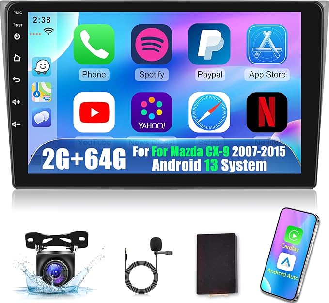 Amazon.com: EKAT [2G+64G] Car Radio for Mazda CX-9 2007-2015, Android ...