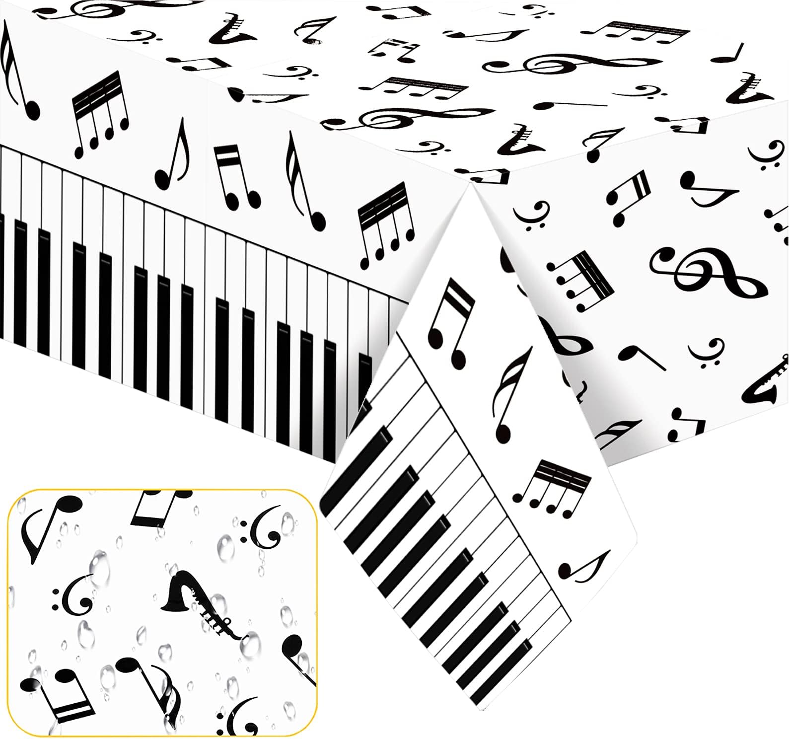 Amazon.com: 1 Pcs Musical Notes Tablecloth 54"x 108",Music Notes Party ...