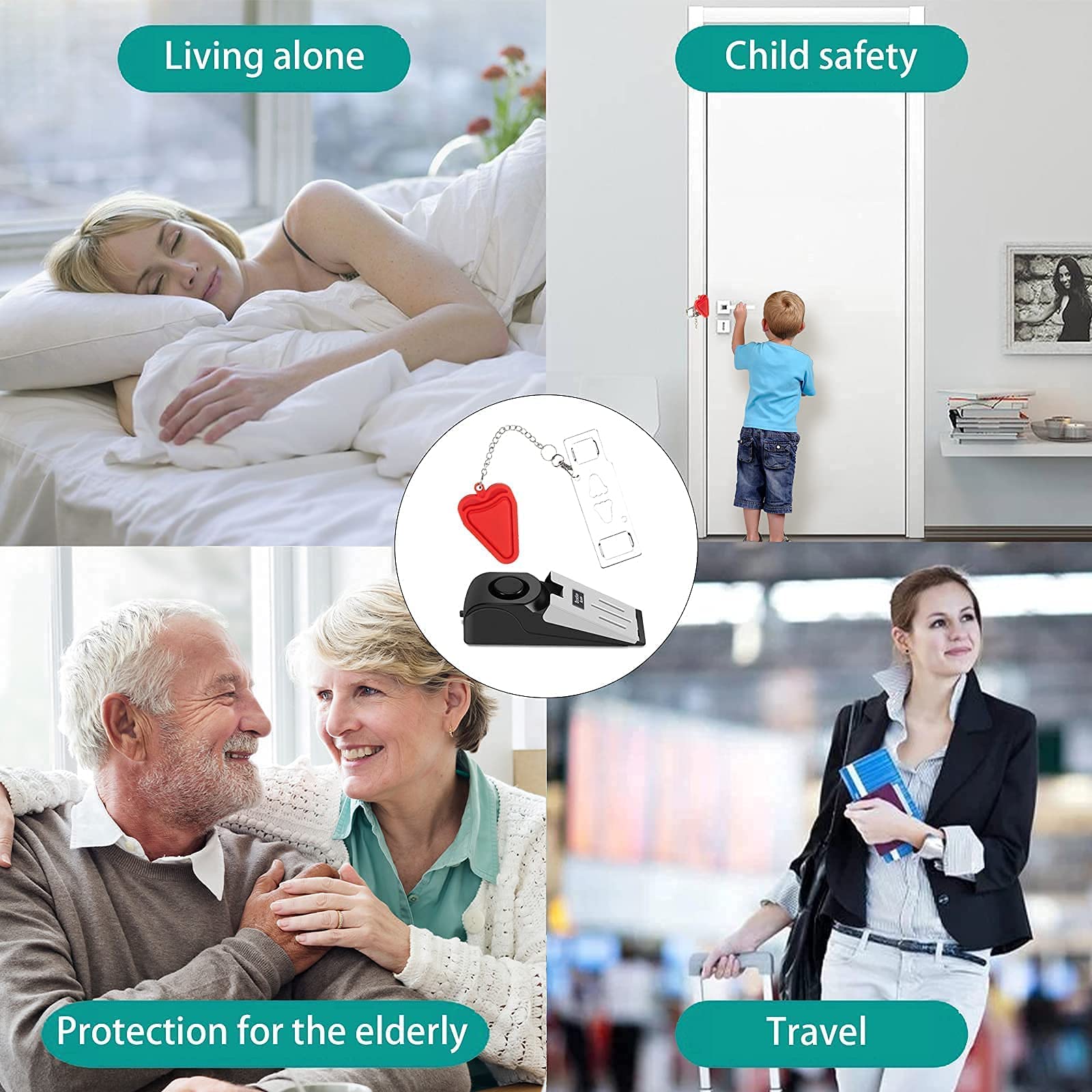 Snapklik.com : Upgraded Portable Door Lock & Door Stop Alarm, Dual ...