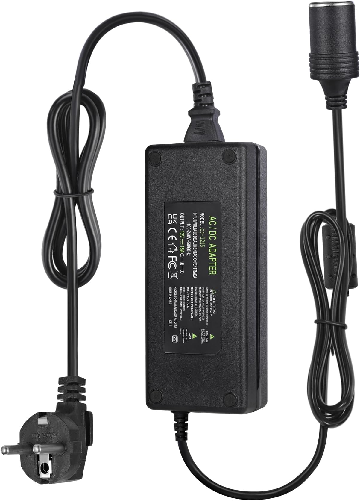 12V 15A KFZ Netzadapter,AC zu DC Spannungswandler 240V Auf 12V, 15A 180W Wechselrichter Adapter ...