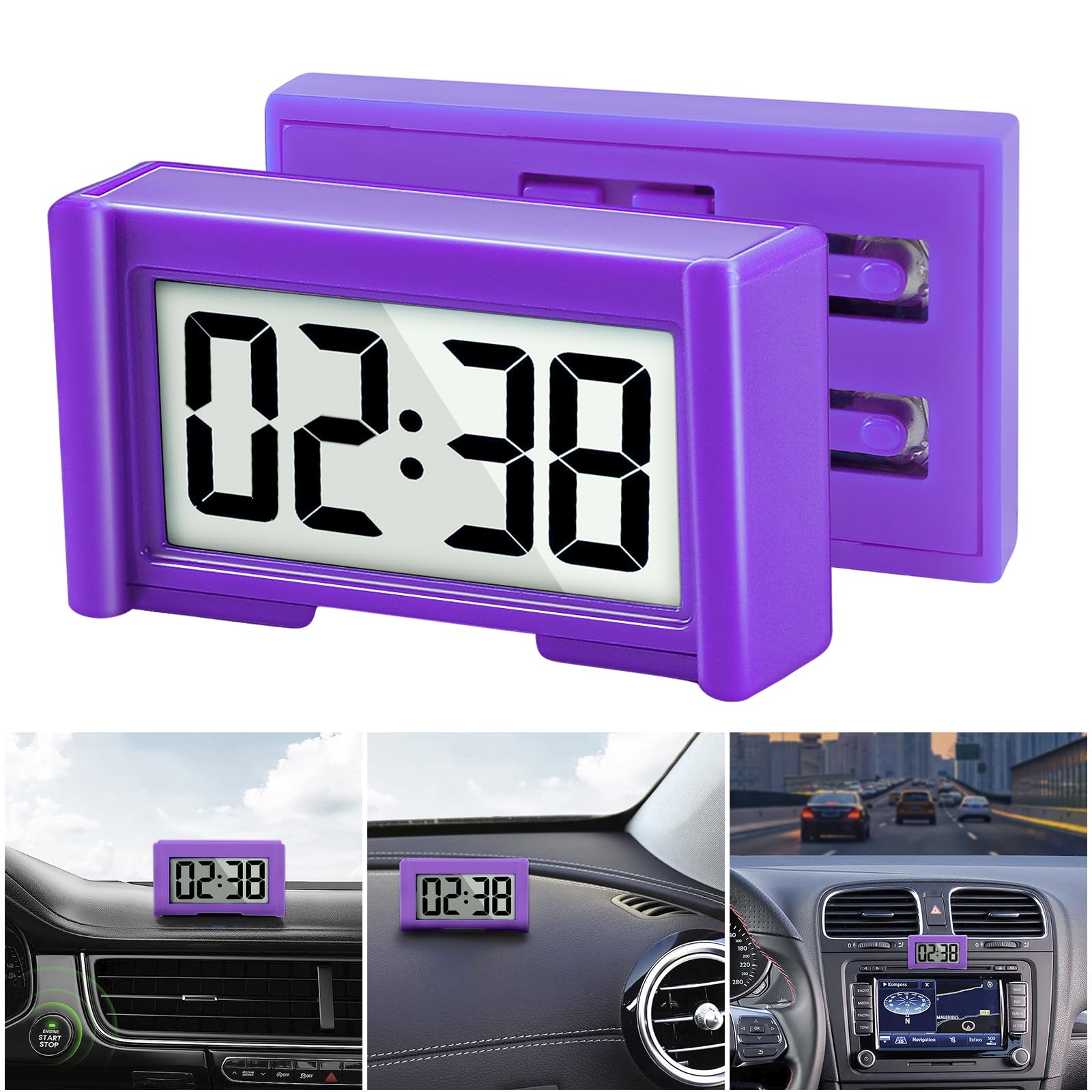 Snapklik.com : YOUNGFLY Small Digital Clock, Vehicle Adhesive Clock