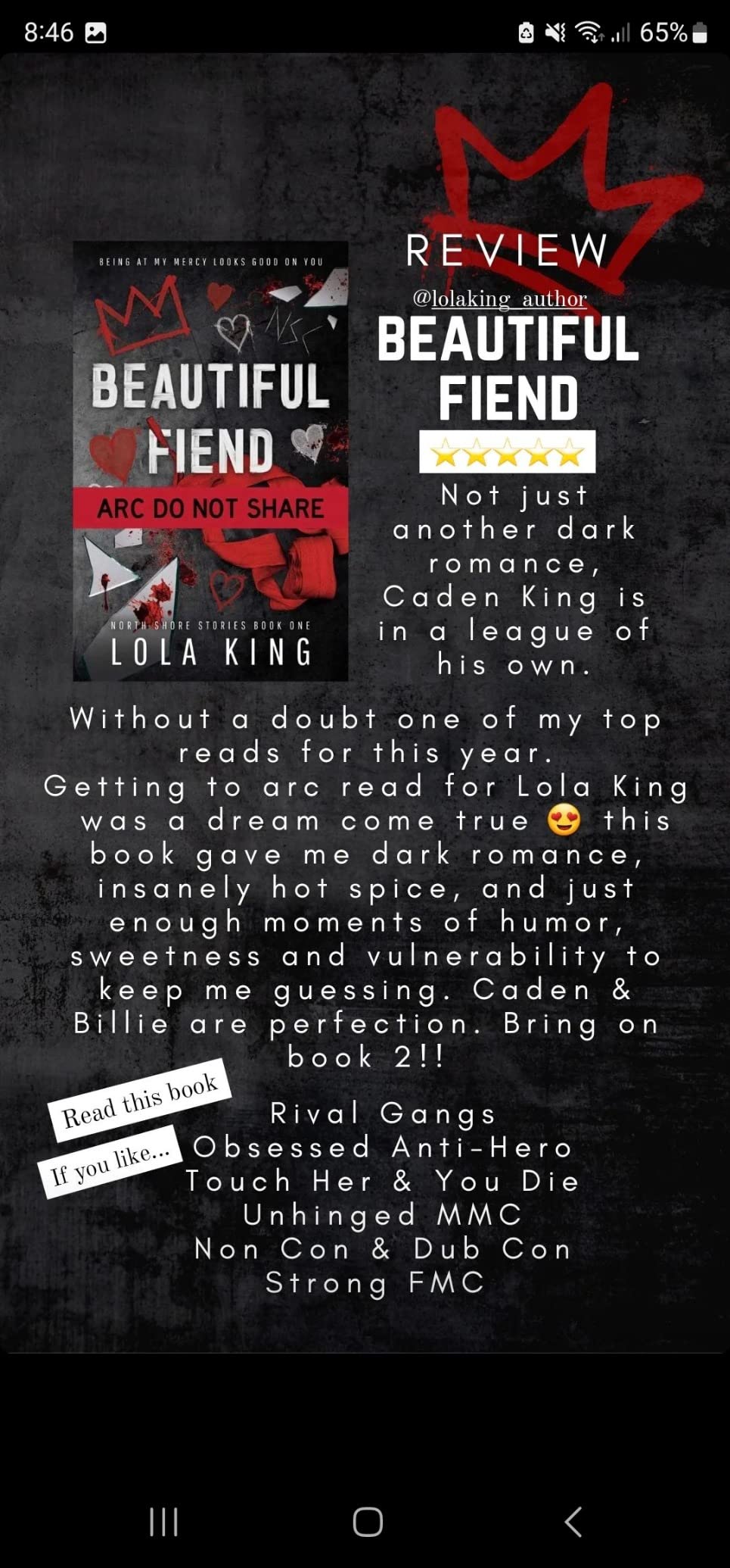 Beautiful Fiend: A Dark Enemies to Lovers Romance (North Shore Stories ...