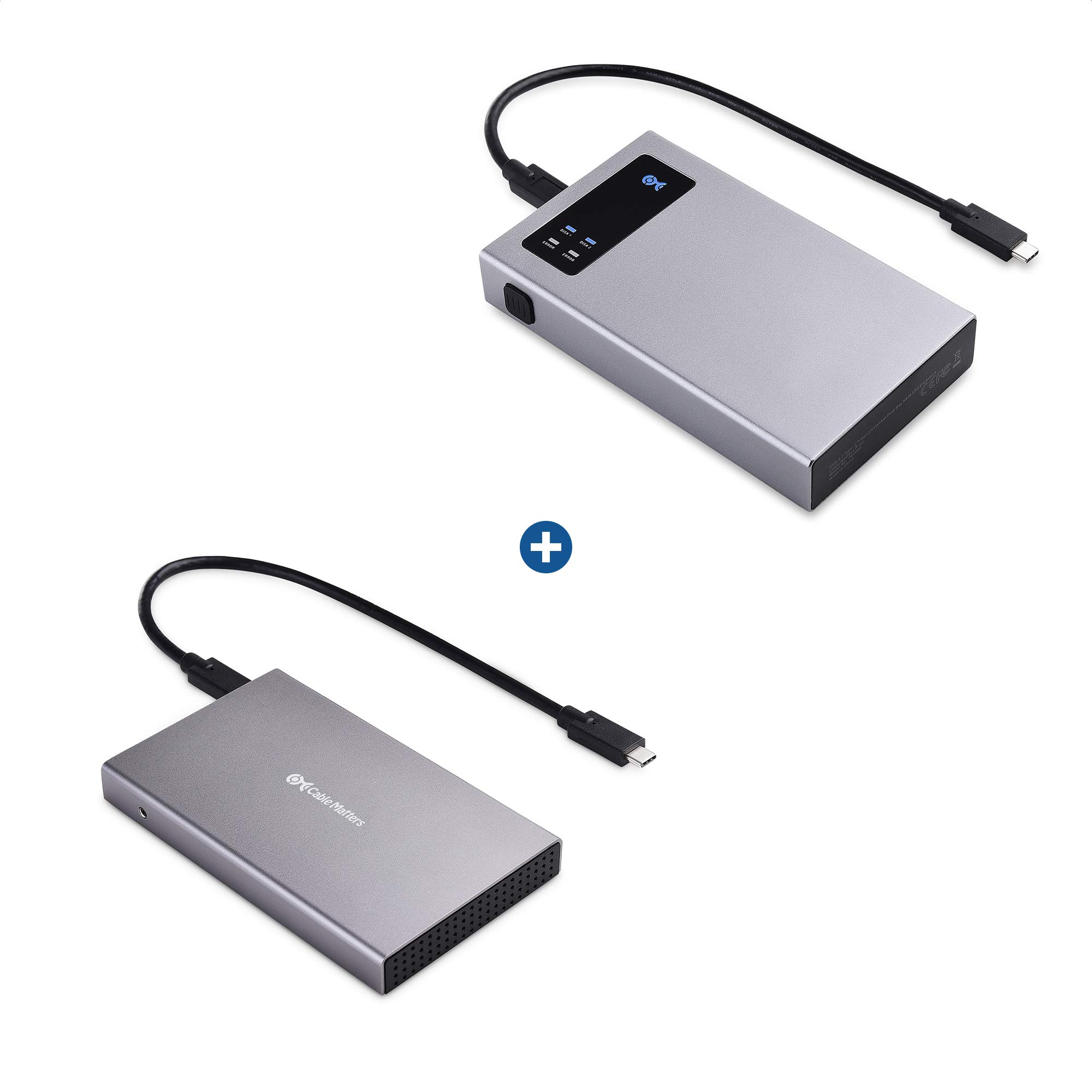 Buy Cable Matters 10Gbps Aluminum Dual Bay 2.5 Inch External SSD ...