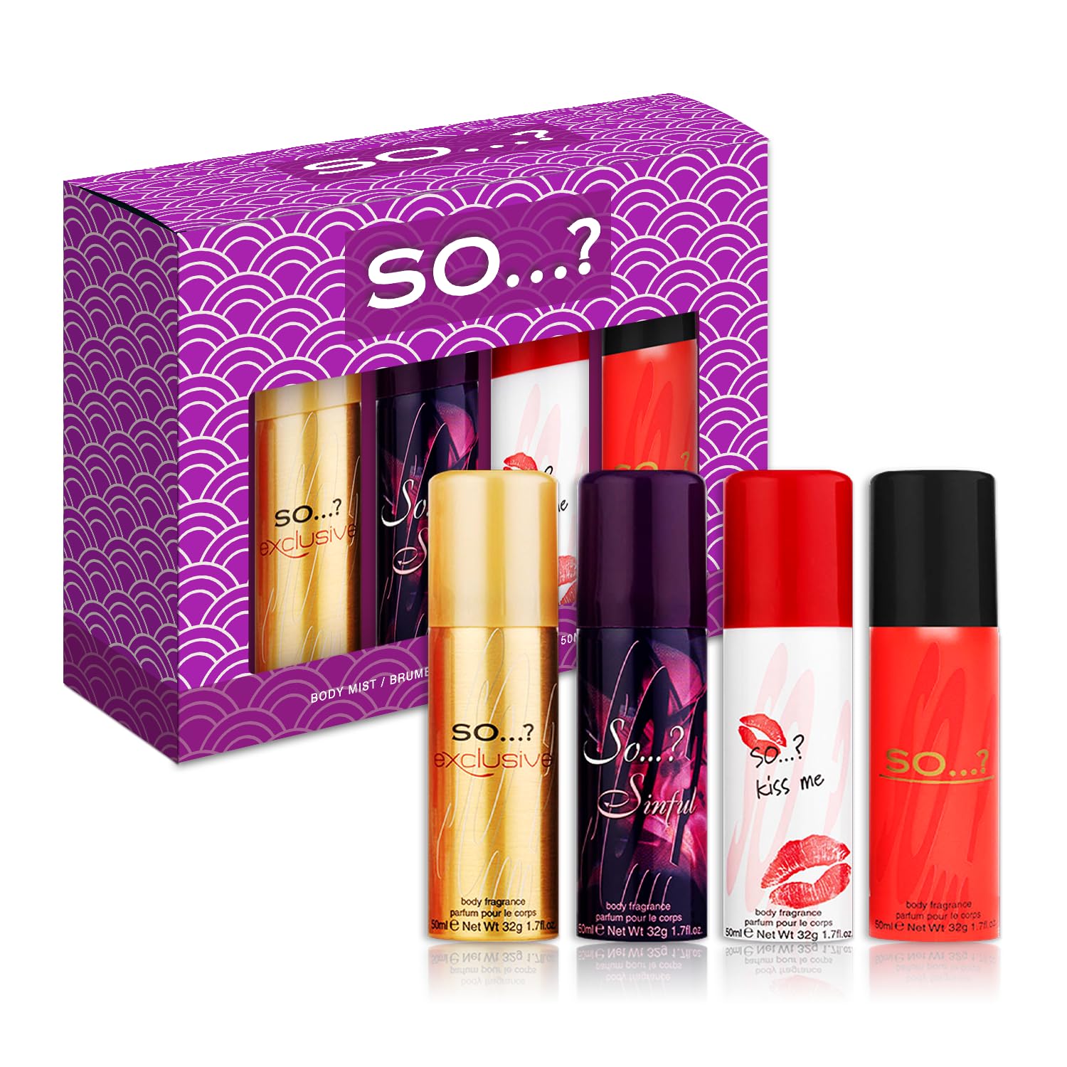 So…? Iconic Womens Mini Galore Gift Set, with SO…?, Kiss Me, Sinful ...