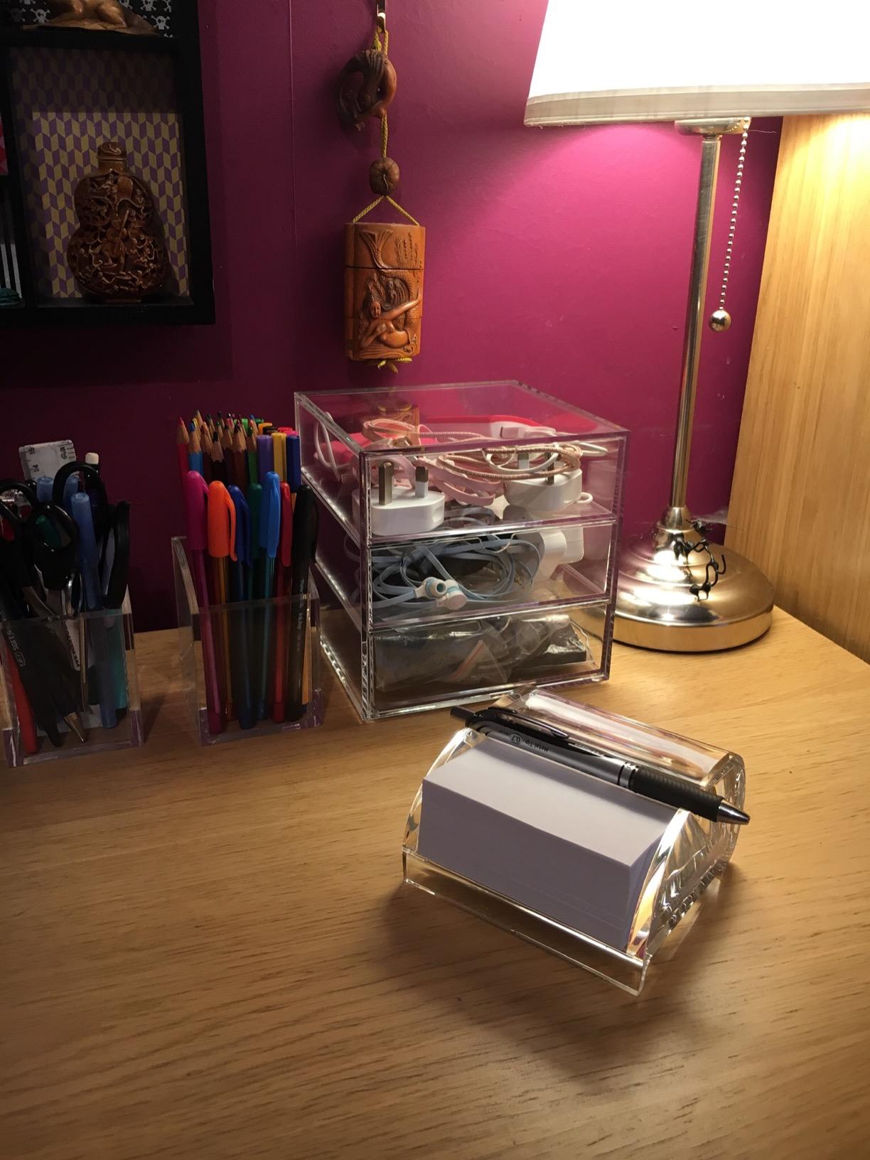 OSCO Clear Acrylic Memo Pad Holder with 400 Sheets | Desk Idea Pad ...