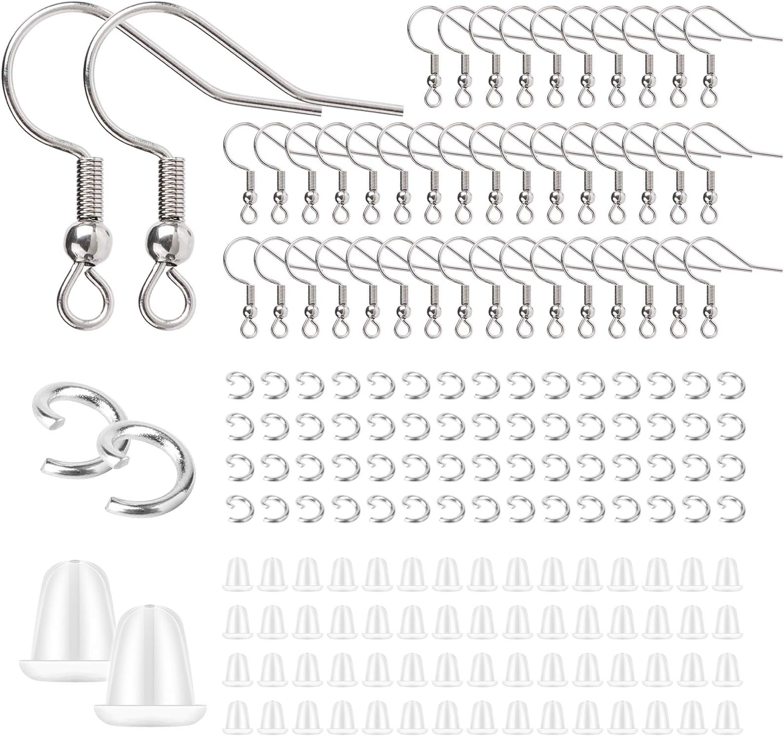 Amazon.com: Bylion 400 Pieces Stainless Steel Earring Hooks, Fish Hooks ...